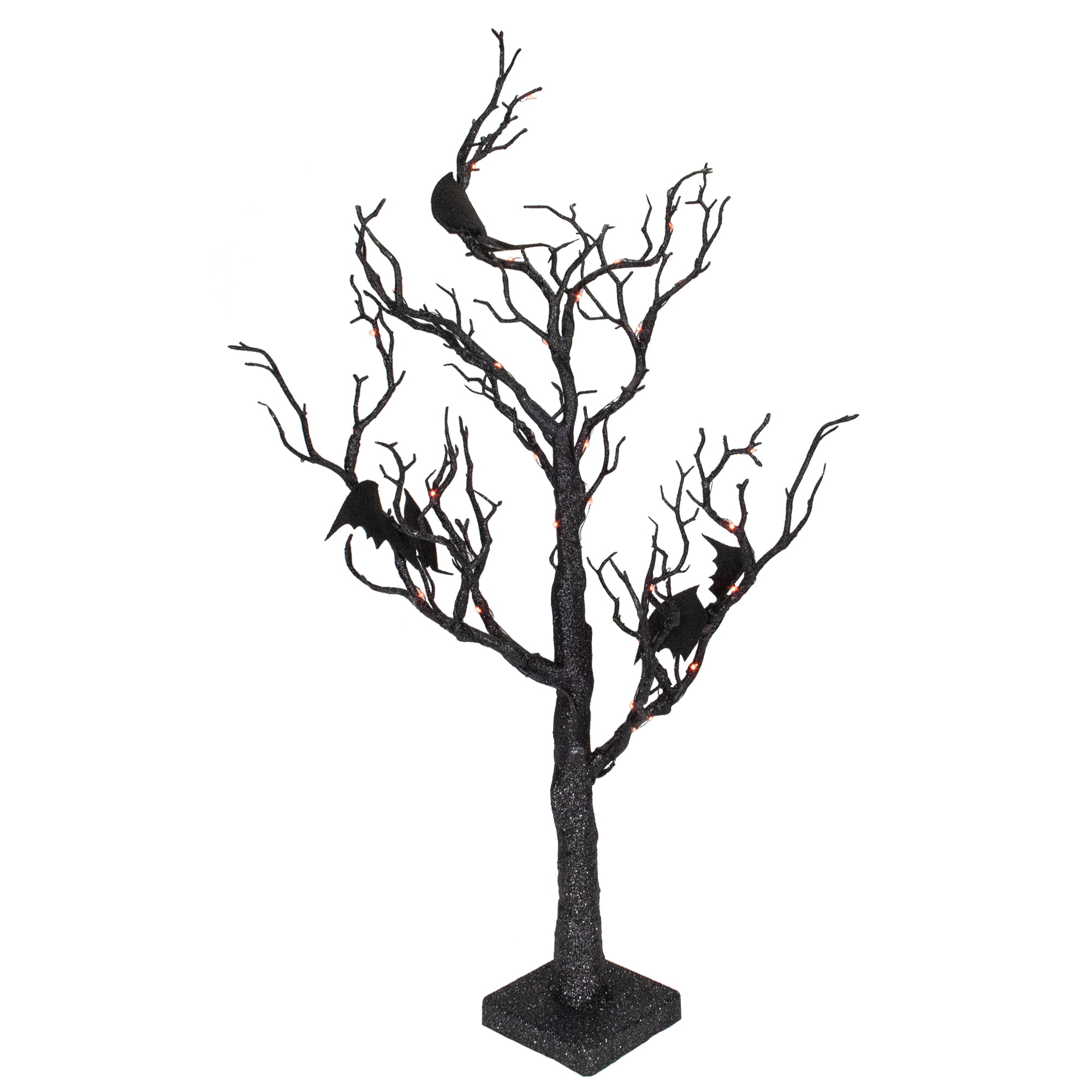 Northlight LED Pre-Lit Standing Halloween Decoration - Black Glittered ...