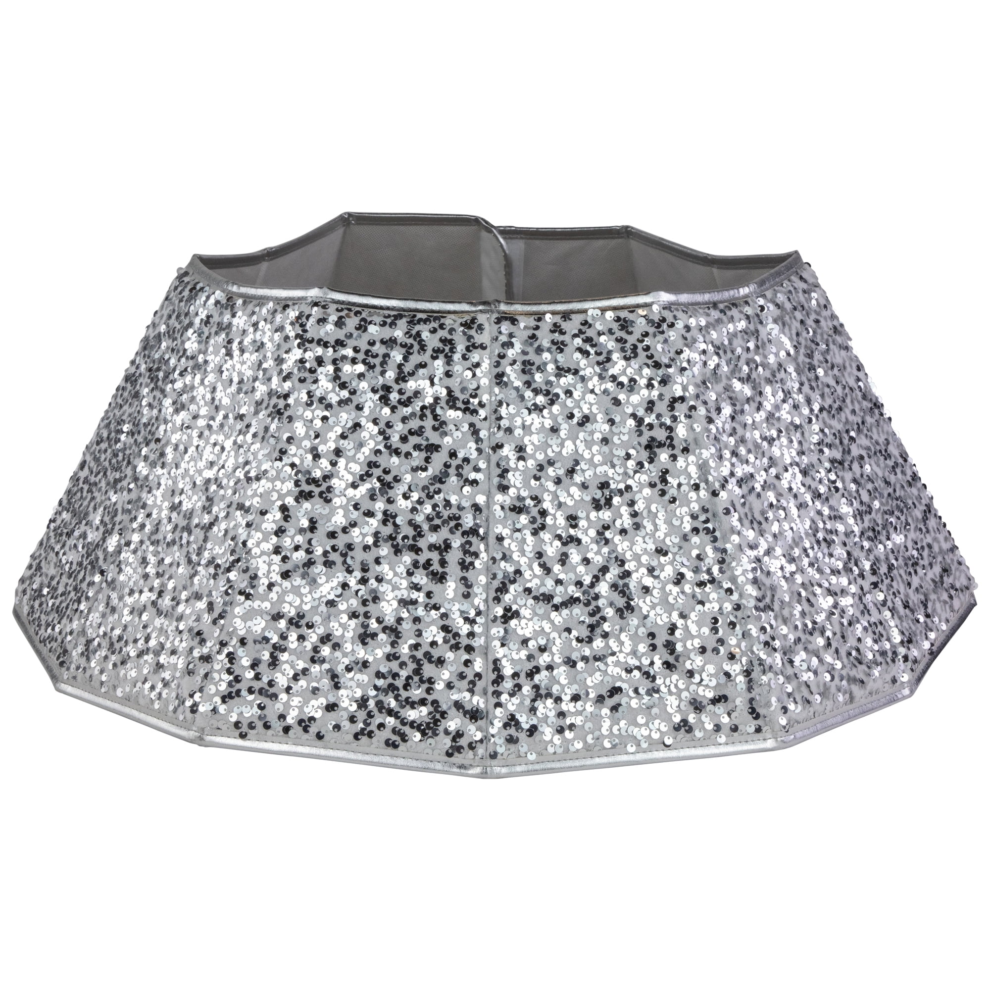 Northlight 26" Silver Sequins Hexagonal Christmas Tree Collar - Walmart.com