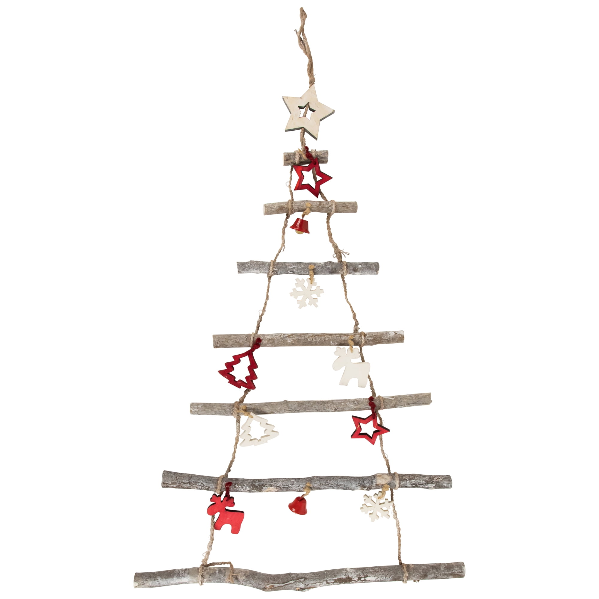 Northlight 27" Wood Twig Tree Wall Hanging with Ornaments - Walmart.com