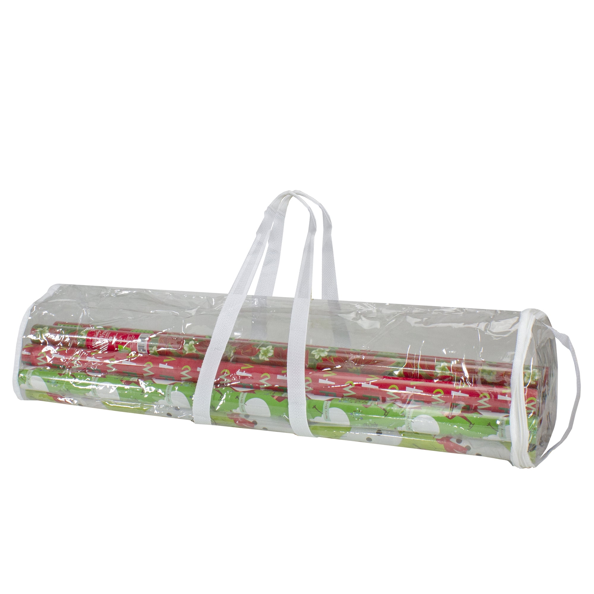 Northlight 30" Transparent Christmas Gift Wrap Organizer Bag with ...