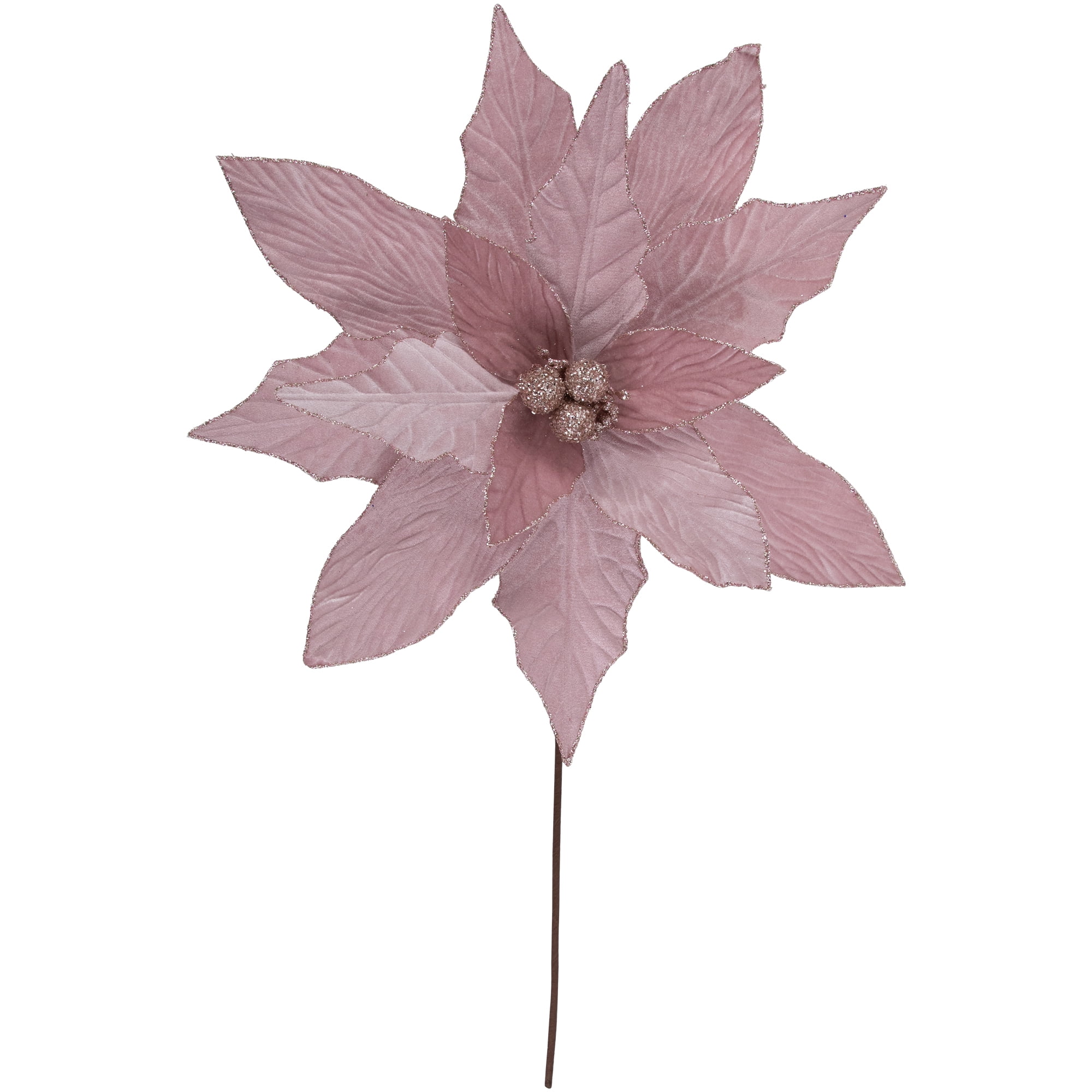 Northlight 33" Pink Glittered Poinsettia Large Christmas Pick - 33 ...