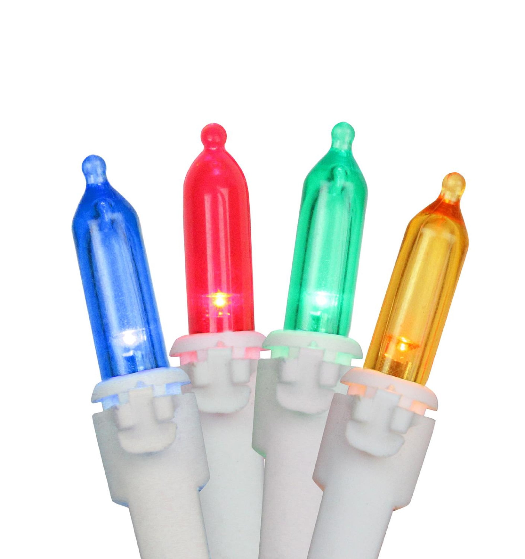 Northlight Set of 35 Multi-Color LED Mini Christmas Lights White Wire ...