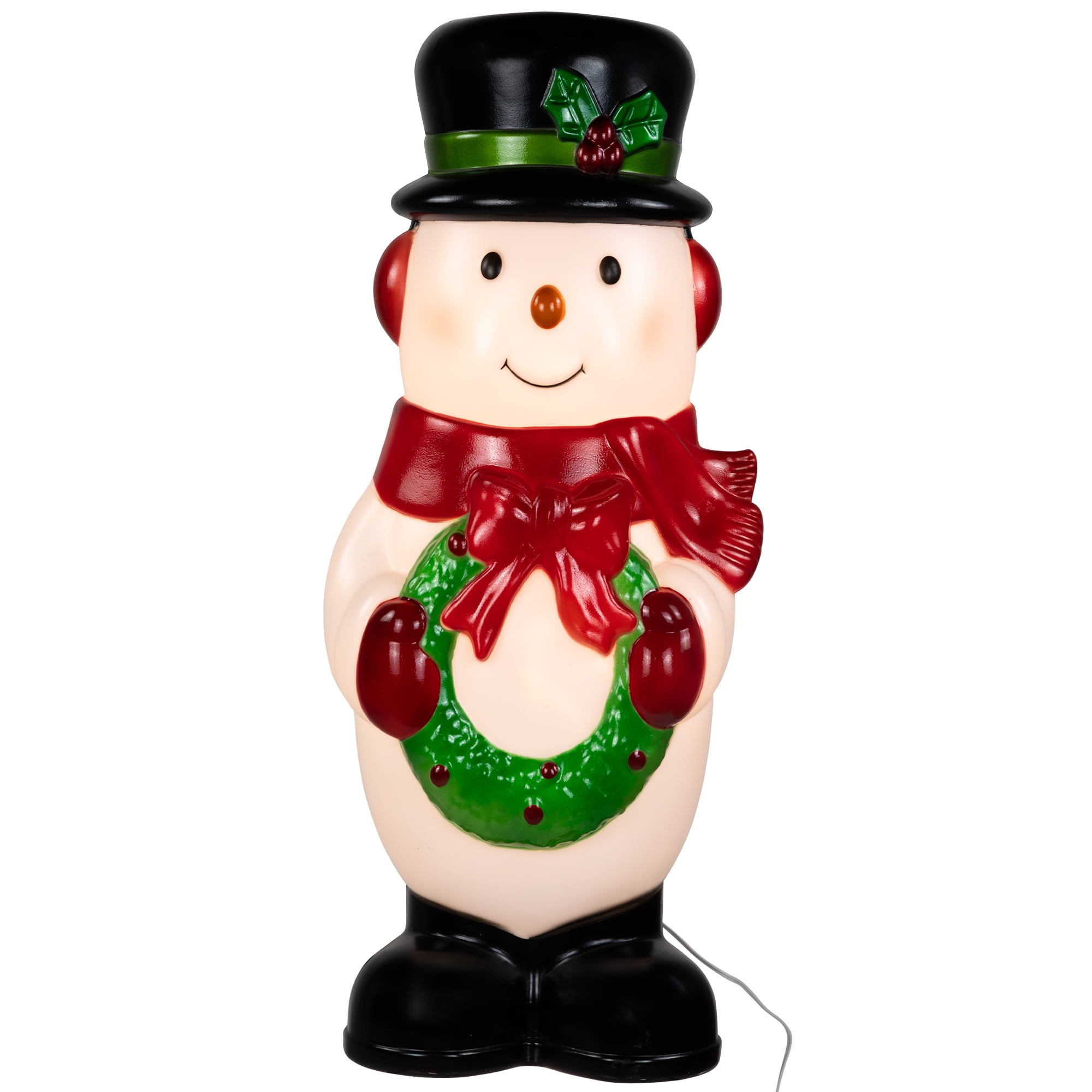 Northlight 36" Lighted Blow Mold Snowman Outdoor Christmas Decoration ...