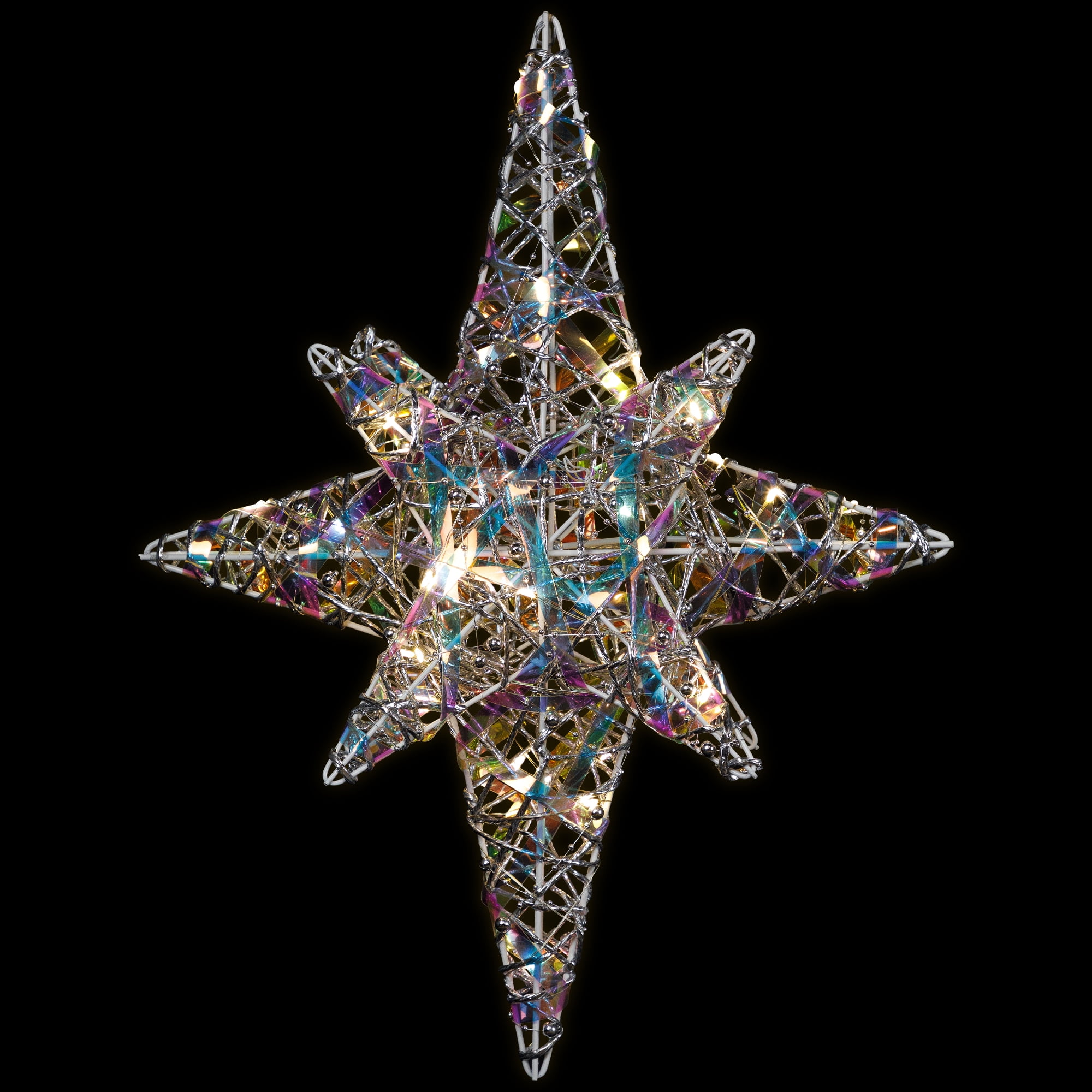 Northlight 3D Lighted Iridescent Beaded Bethlehem Star Outdoor ...