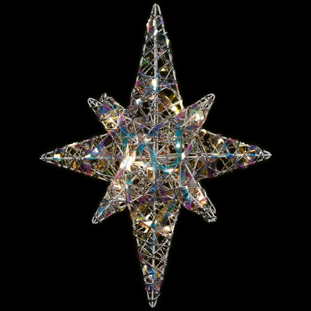 Northlight 3D Lighted Iridescent Beaded Bethlehem Star Outdoor ...