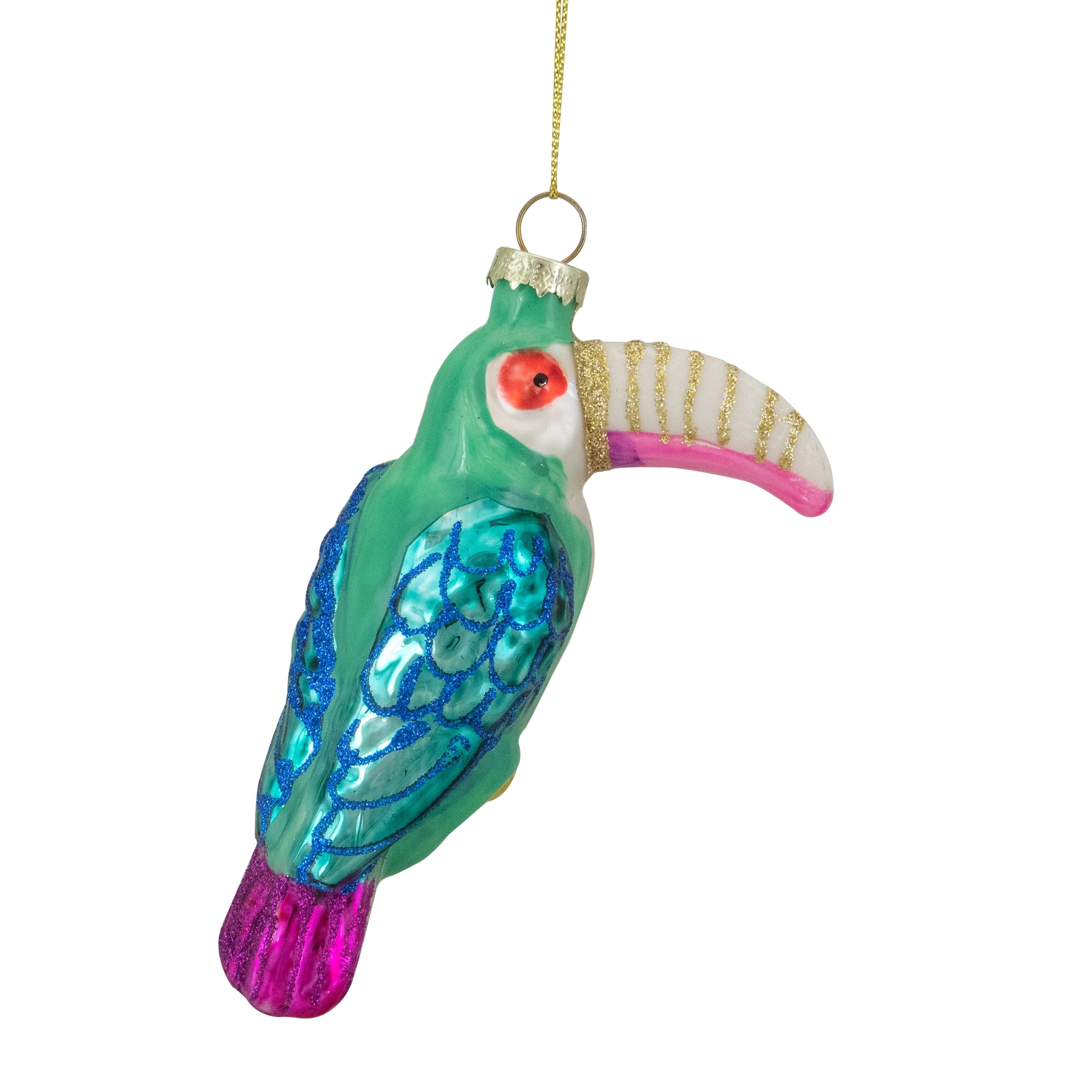 Northlight 4.75" Multi-Colored Glass Toucan Christmas Ornament ...