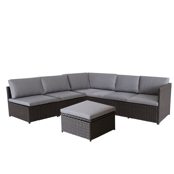 Northlight 4-Piece Savannah Resin Wicker Outdoor Patio Modular ...