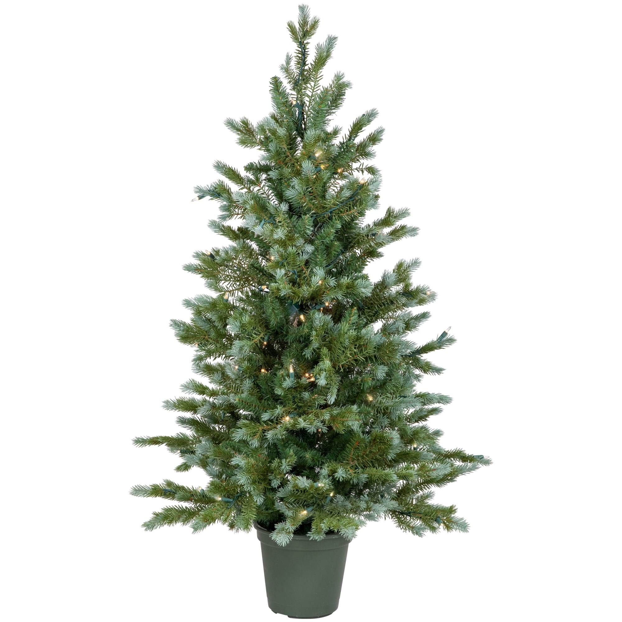 Northlight 4' Potted Blue Spruce Artificial Christmas Tree, Clear ...