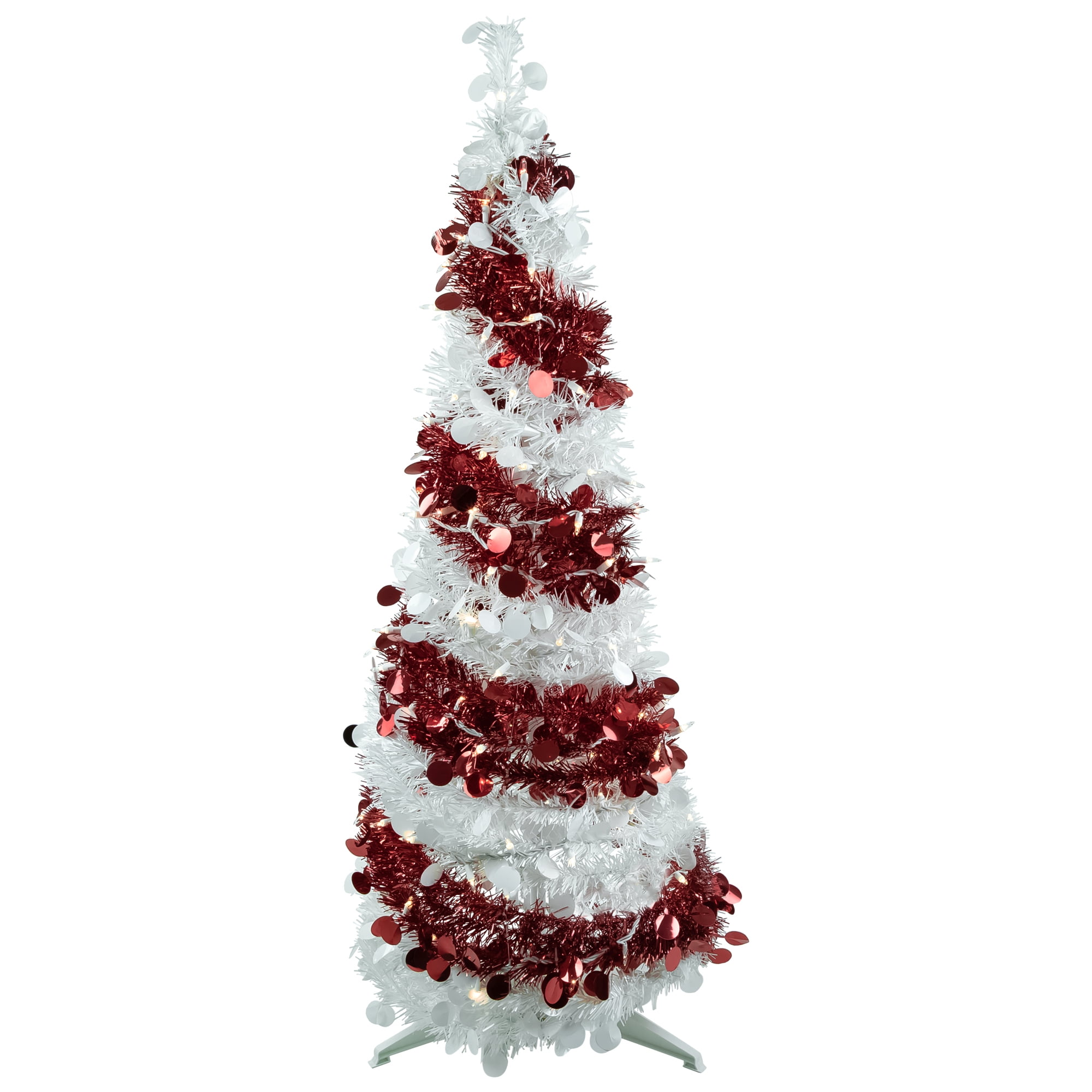Northlight 4' Pre-Lit Candy Cane Pop-Up Artificial Christmas Tree ...