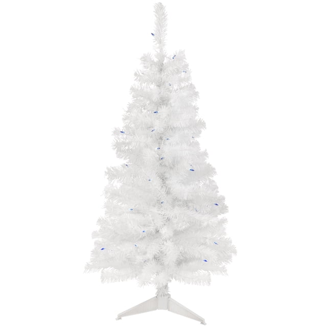 Northlight 4' Pre-Lit Slim White Pine Artificial Christmas Tree - Blue ...