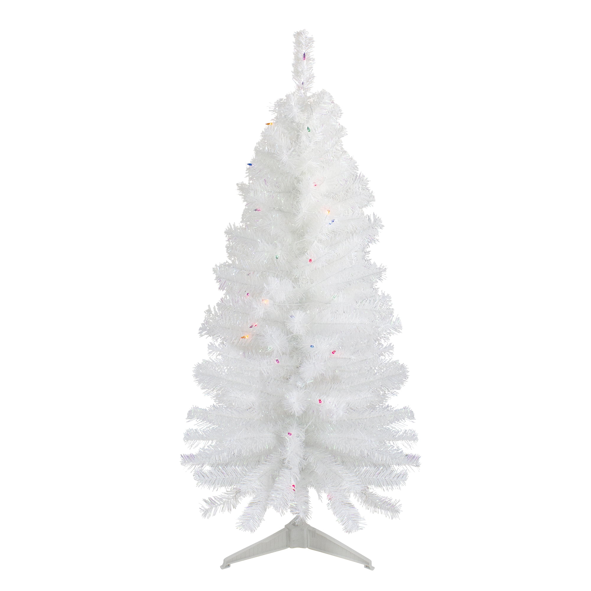 Northlight Pre-Lit Slim Pine Artificial Christmas Tree - 4' - White ...