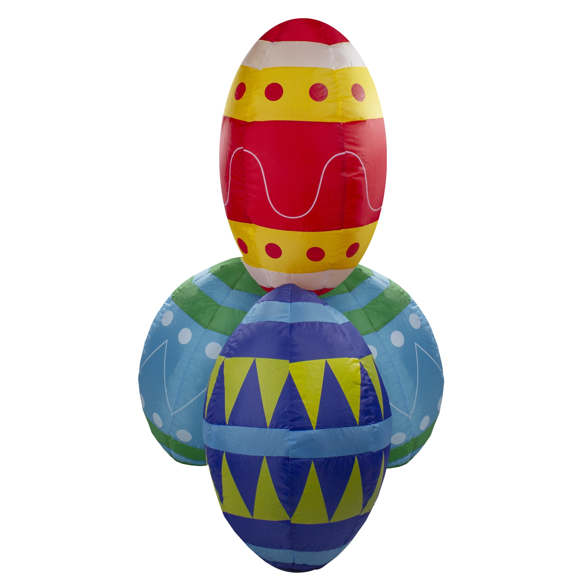 Northlight 4' Red and Blue Inflatable Lighted Easter Eggs Stack Outdoor ...