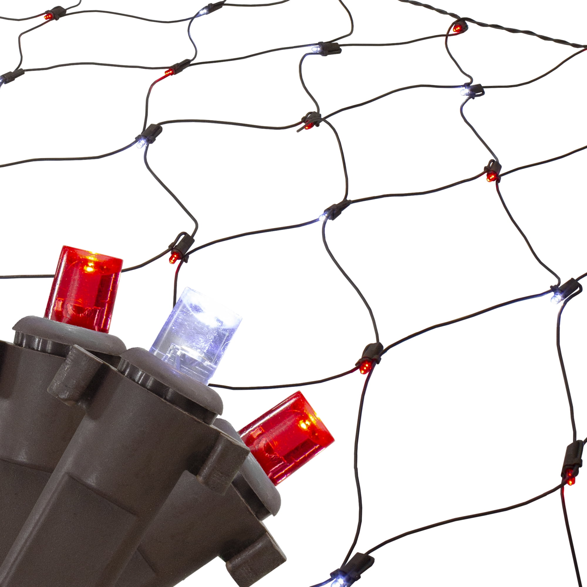Northlight 4'x6' Red and White LED Net Style Christmas Lights, Brown ...