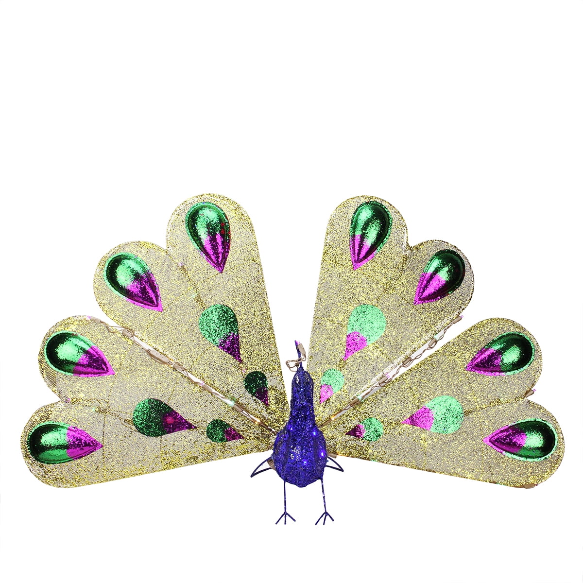 Northlight 44" Pre-Lit Twinkling LED Glittered Elegant Peacock ...