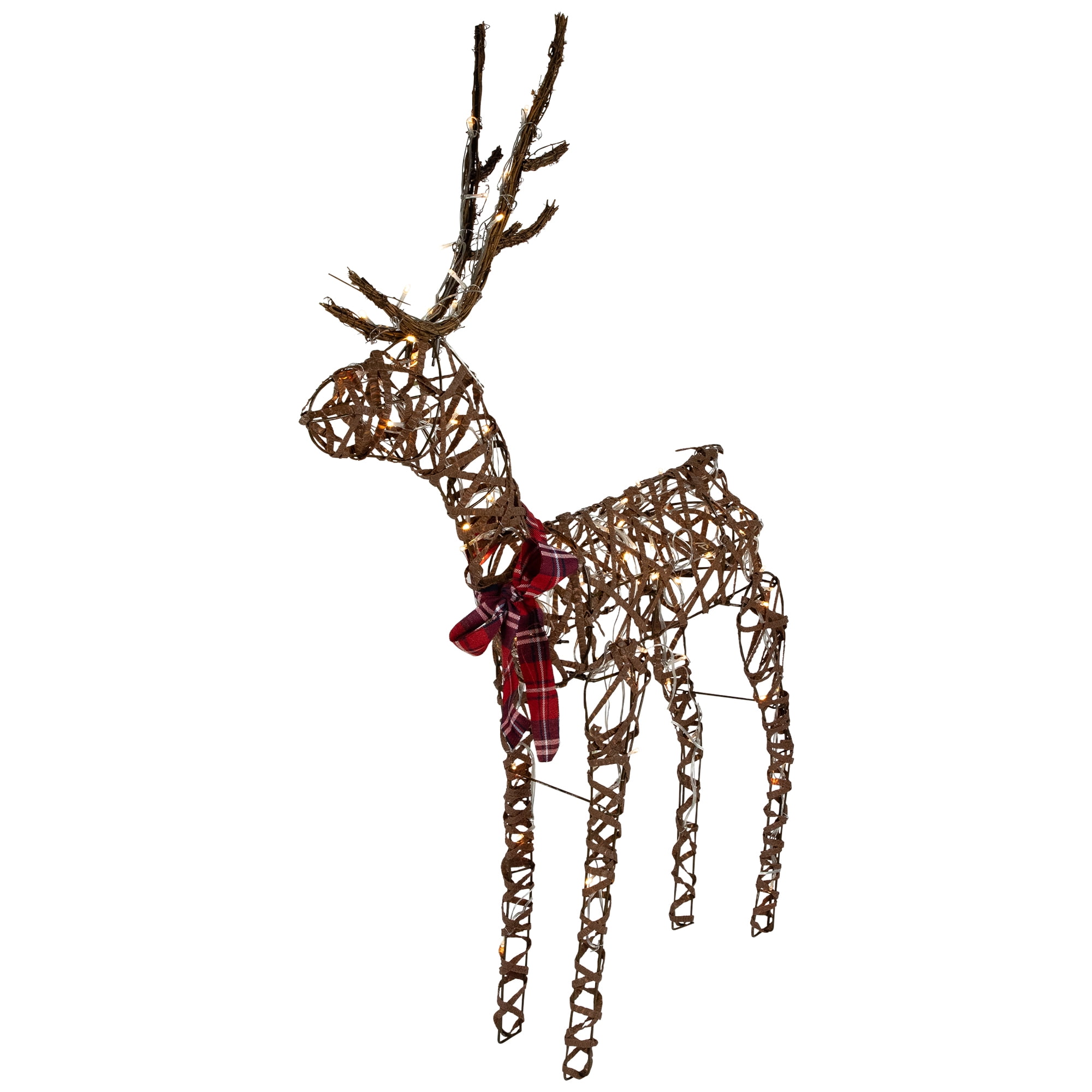 Northlight 47" LED Lighted Standing Rattan Reindeer Outdoor Christmas Decoration - Walmart.com