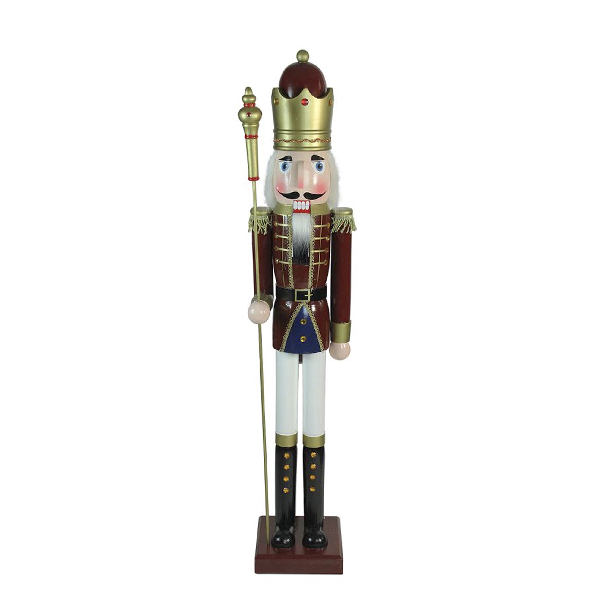 Northlight 48" Burgundy and White Wooden Christmas Nutcracker King with ...