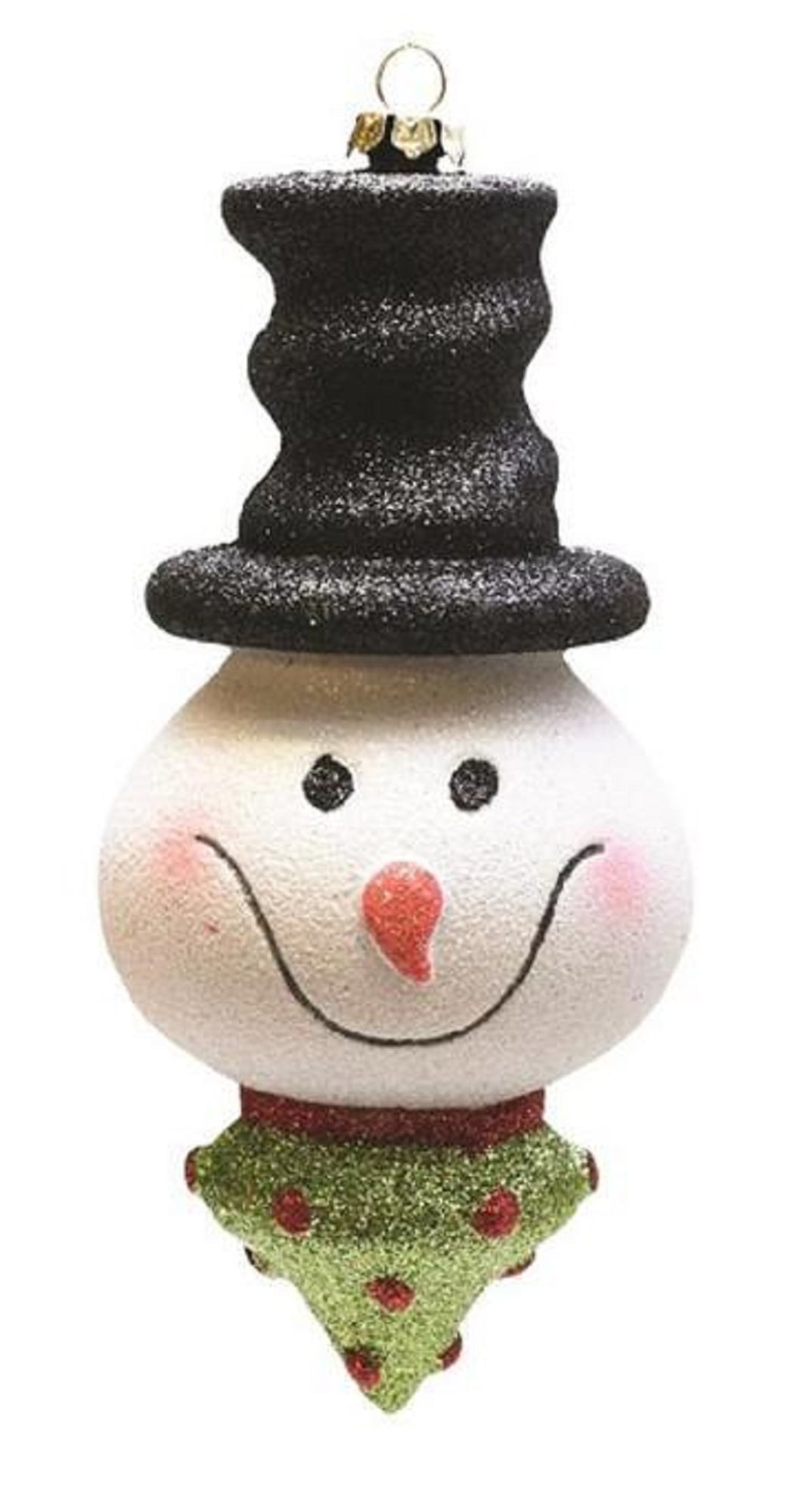 5.5" Merry & Bright Whimsical Snowman Head with Festive Top Hat ...