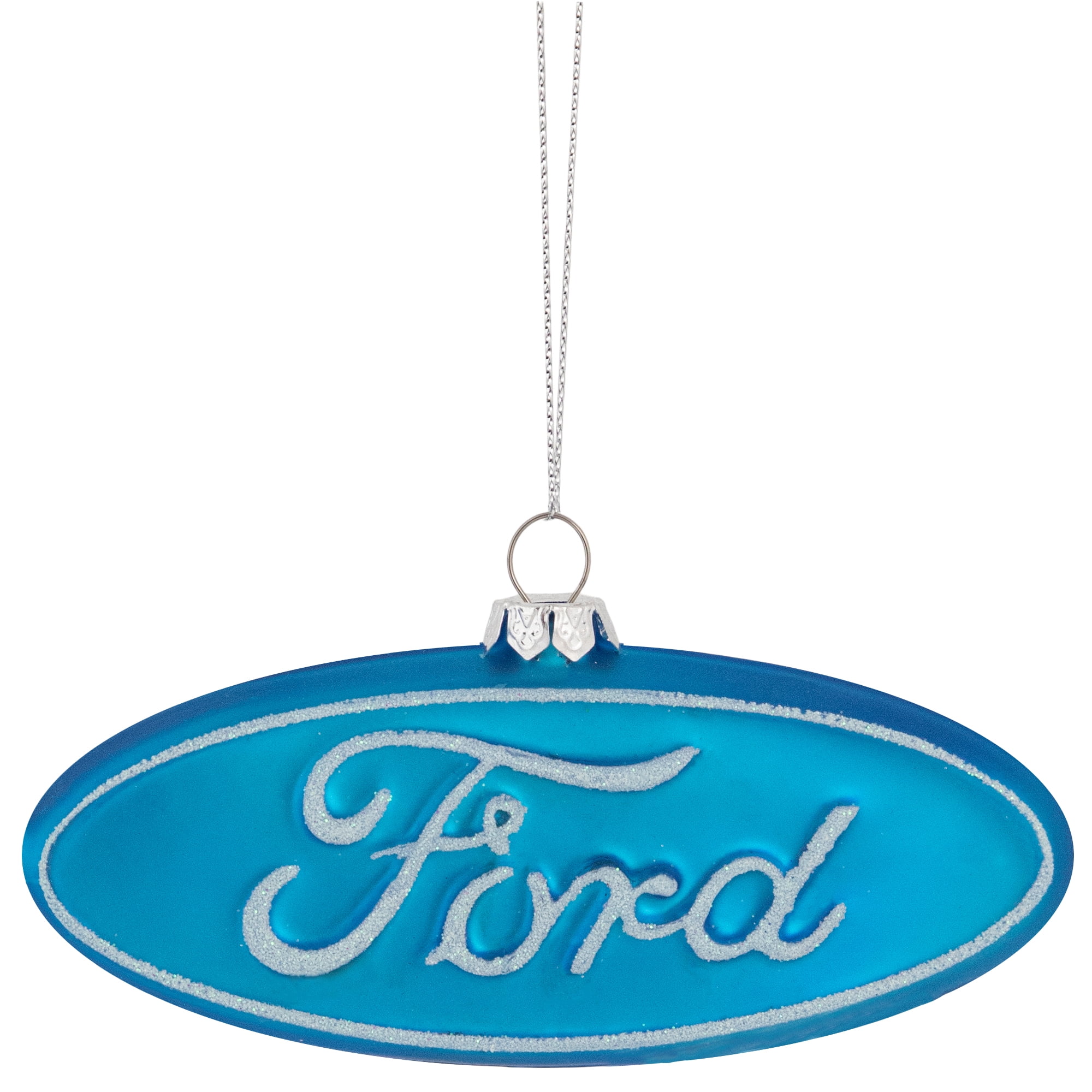 Ford Officially Licensed Blue/White Glass Christmas Ornament, 5 ...