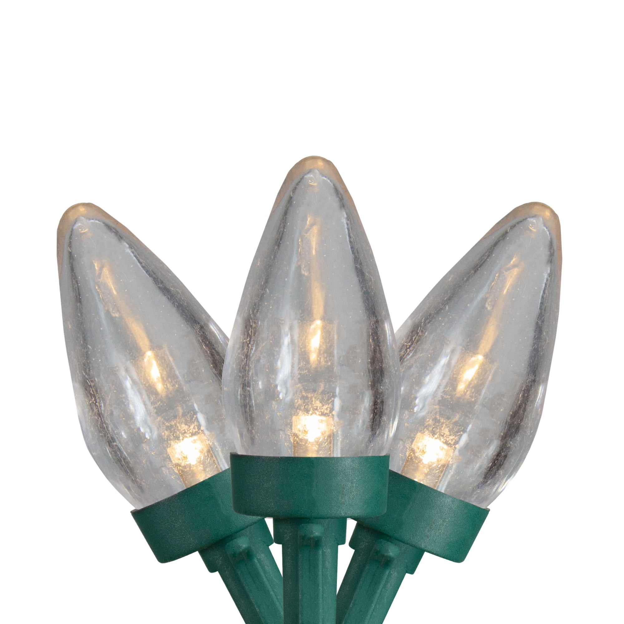 Northlight Set of 50 Warm White C7 LED Christmas Lights, 20.5 ft Green ...