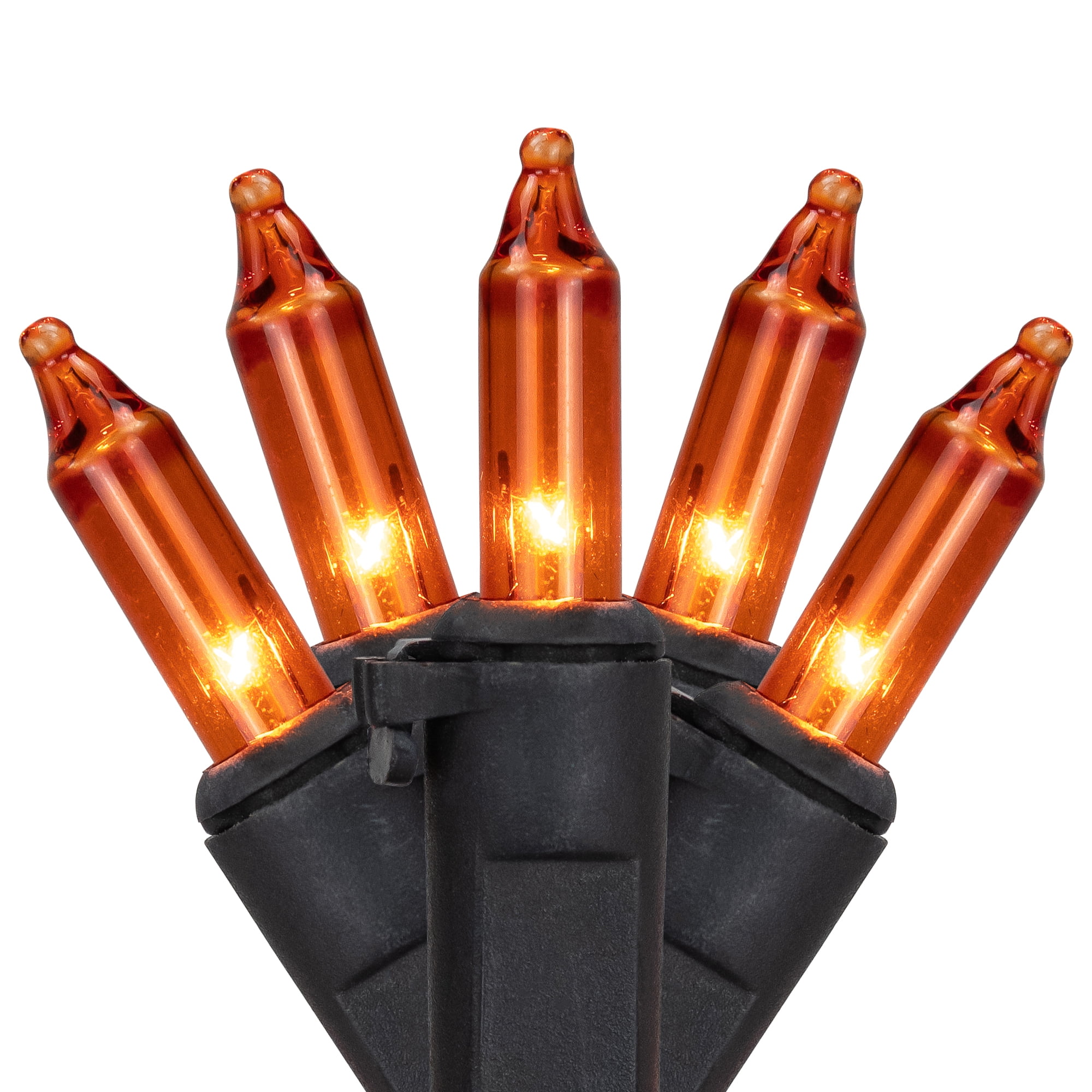 Northlight 50ct Mini String Lights Orange - 10' Black Wire - Walmart.com