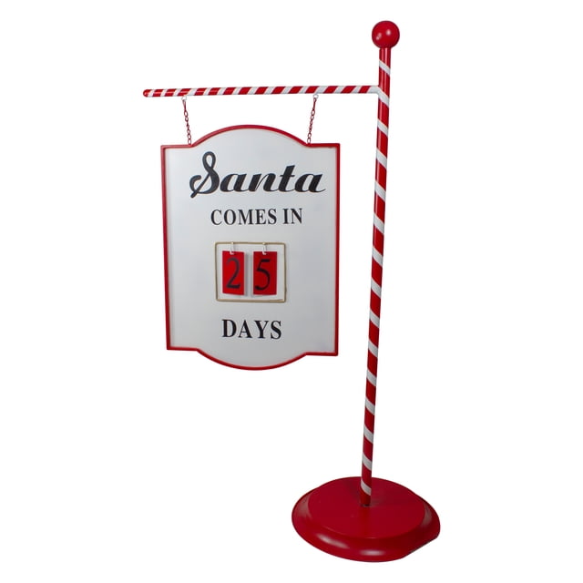 Northlight 53" Candy Cane Striped Countdown to Christmas Display Sign ...