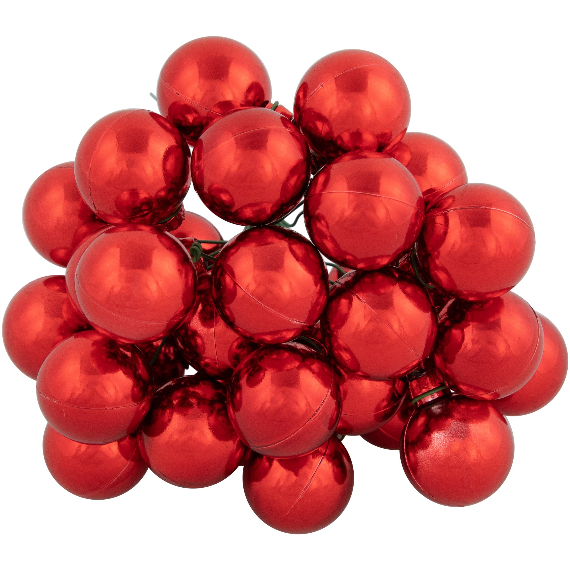 Northlight Red Shatterproof Ball Ornament Christmas Pick - 6.75" - Red ...