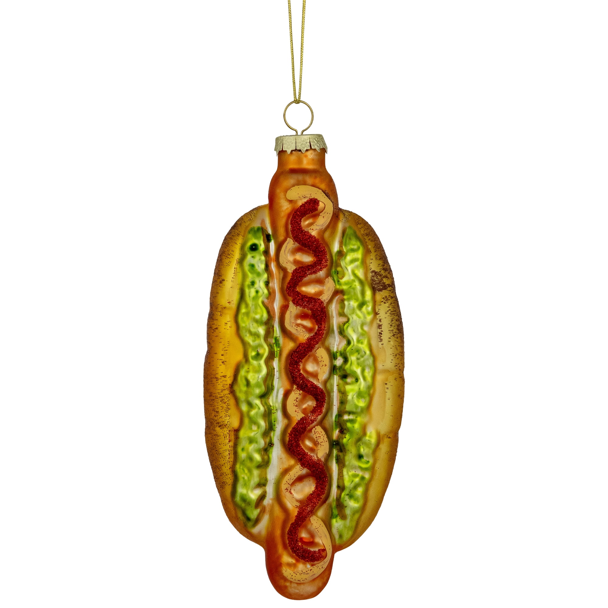 Northlight 6" Hot Dog with All the Fixings Glass Christmas Ornament ...