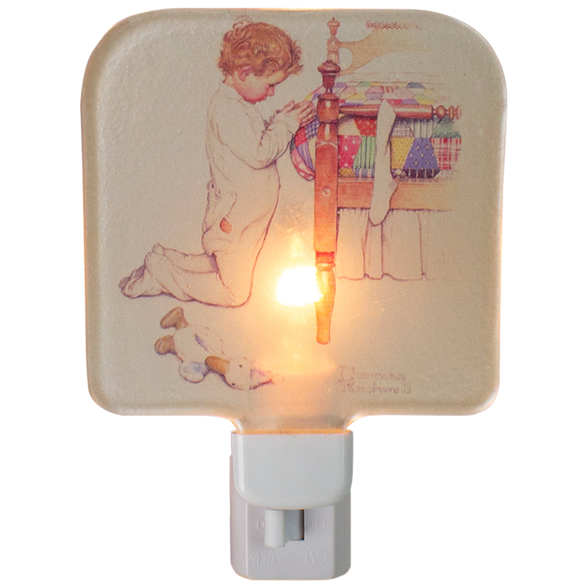 Northlight Norman Rockwell 'A Christmas Prayer' Glass Night Light - 4 ...