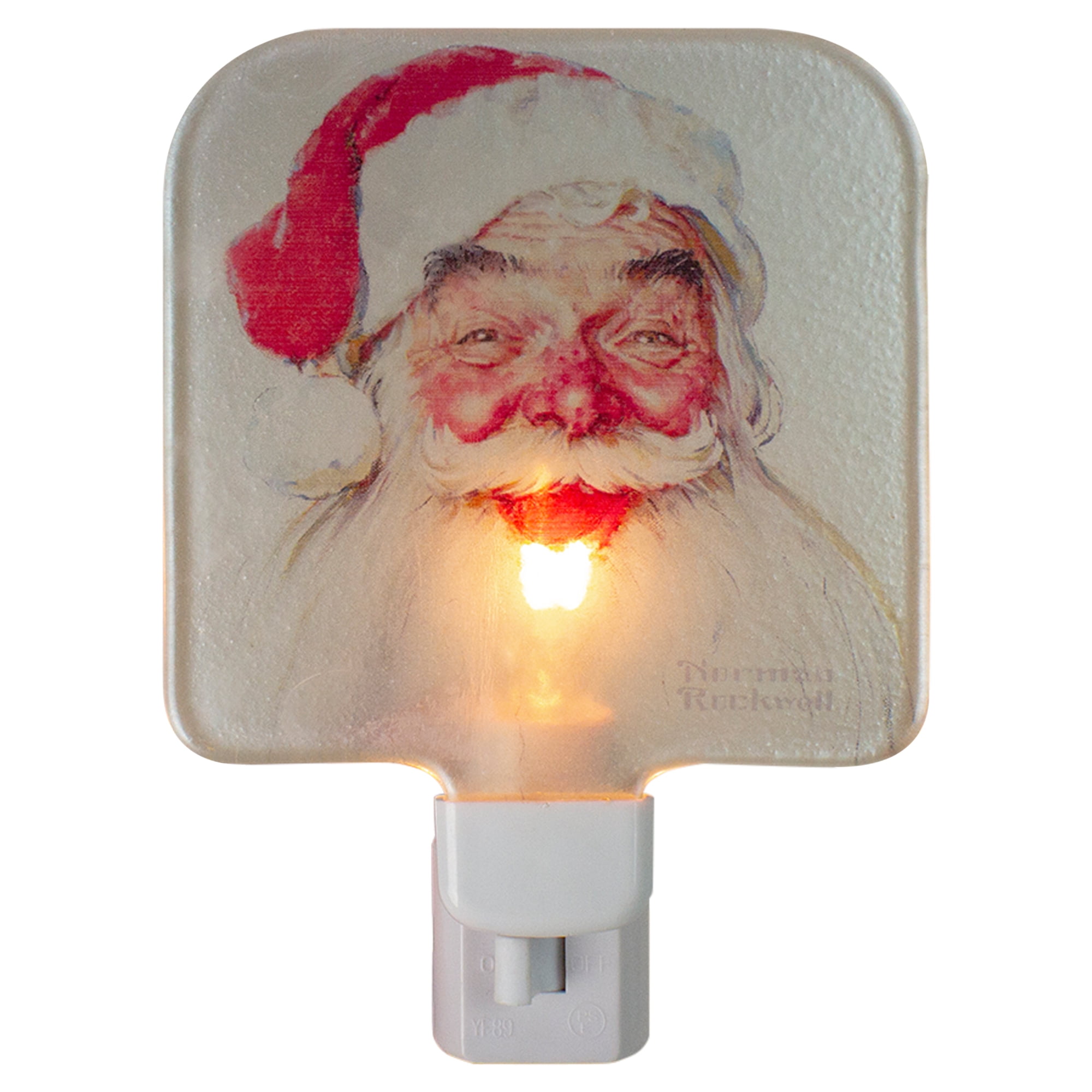 Northlight Norman Rockwell 'Santa Claus' Glass Christmas Night Light ...