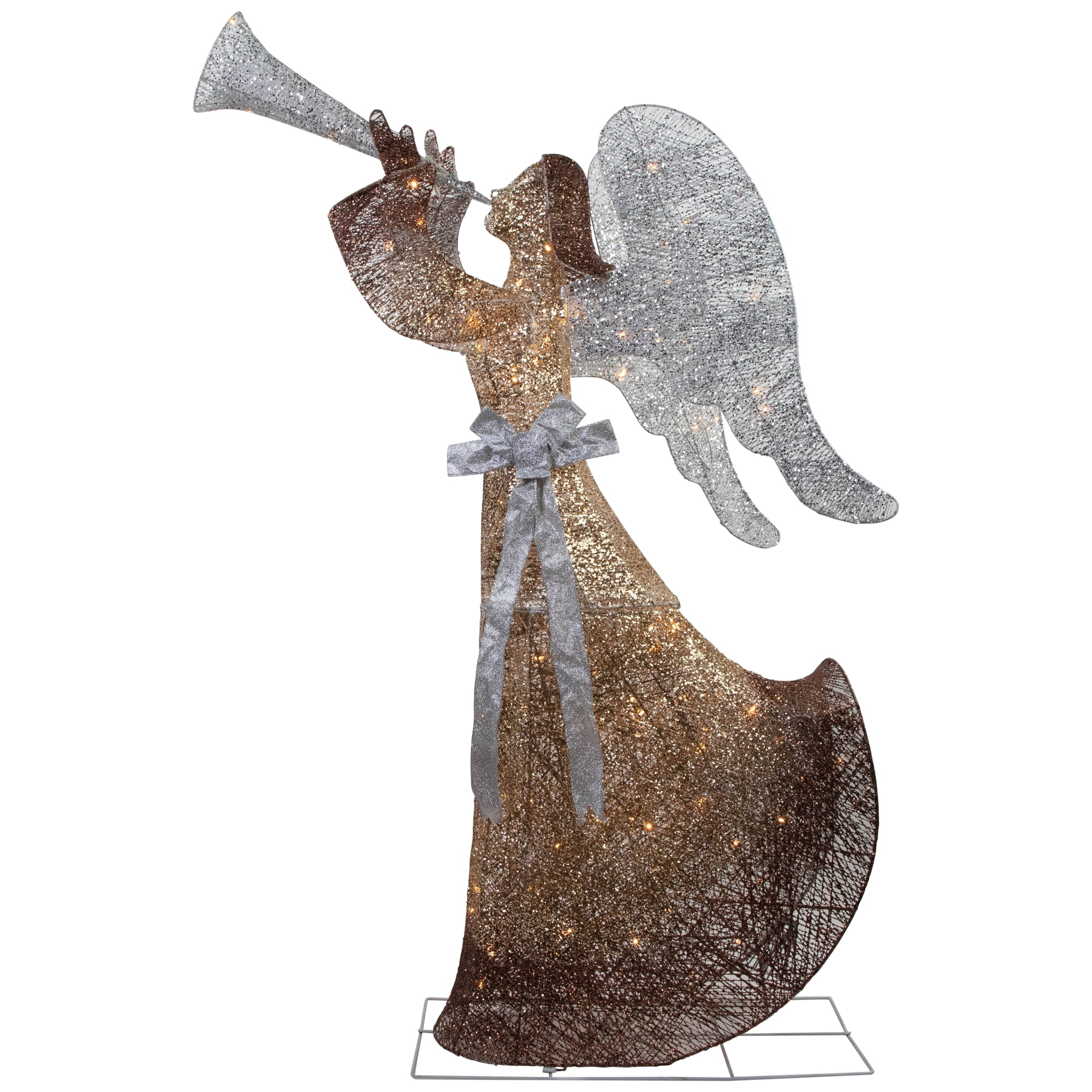 "Northlight 60"" LED Christmas Light Decor - Gold Angel with Trumpet ...