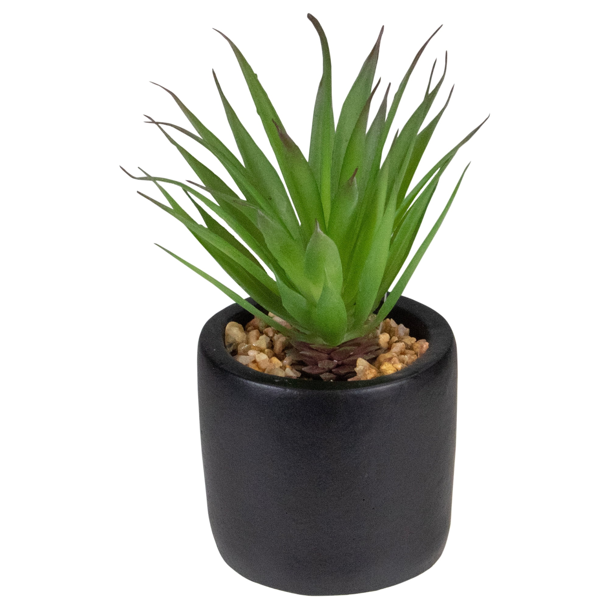 7" Green Artificial Sword Grass in Black Pot - Walmart.com