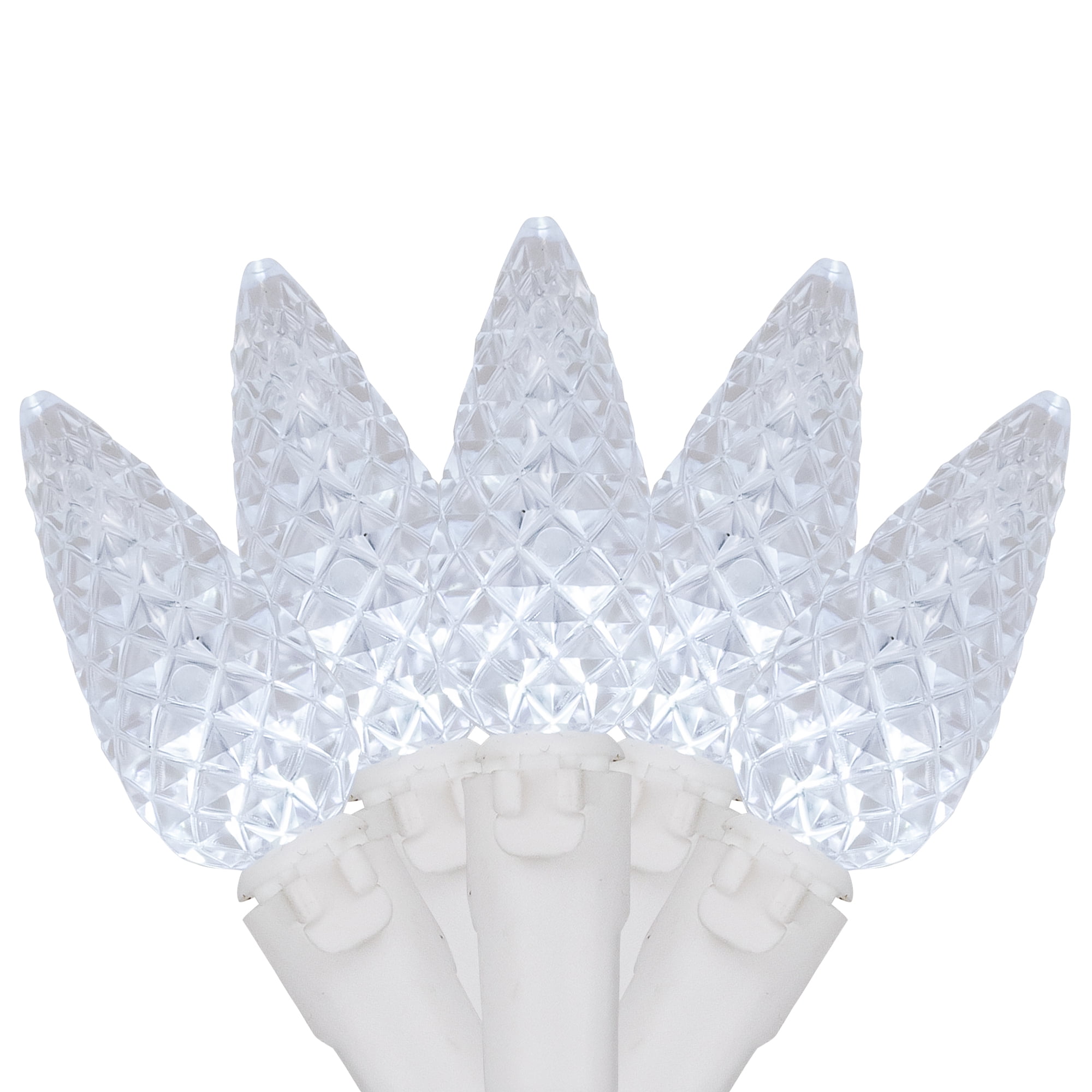 Northlight Outdoor 70-Count Pure White LED Faceted C6 Christmas Lights ...