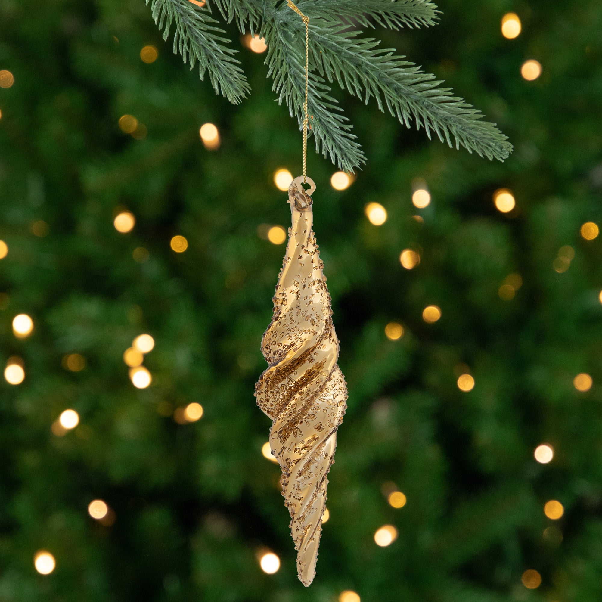 Northlight 8.25" Shiny Gold Textured Finial Christmas Ornament ...