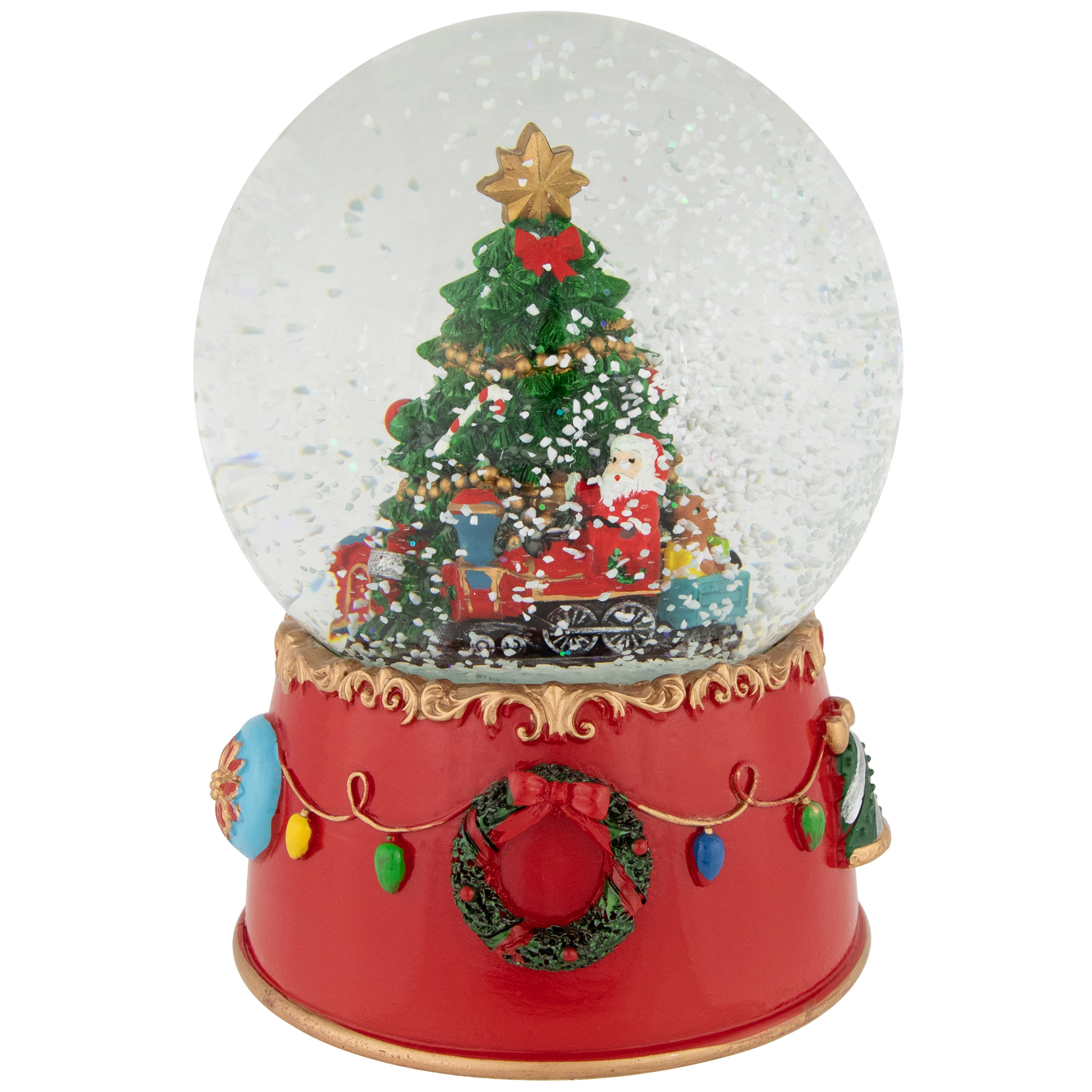 Fraser Hill Farm 69" Musical Globe Lamp Post in Red featuring Santa ...