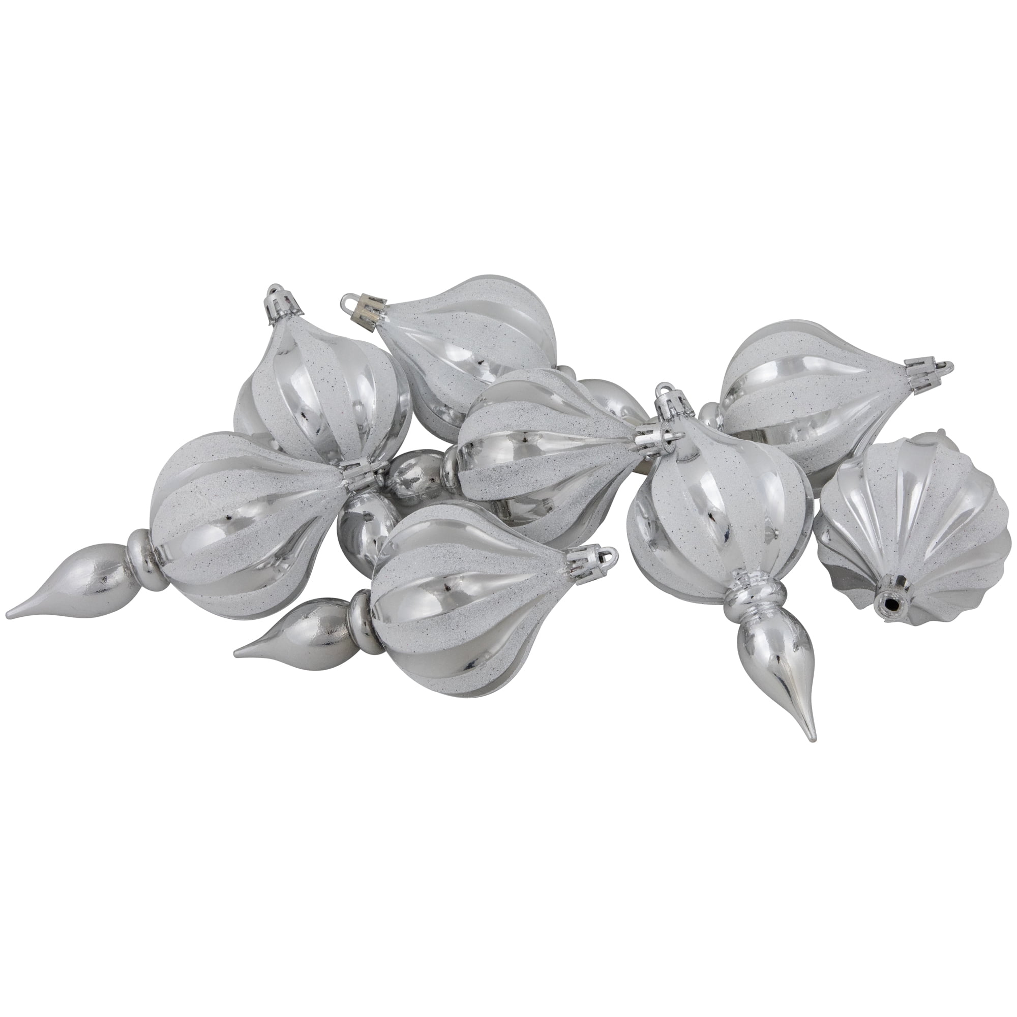 Northlight 8ct Silver Shatterproof Finial Christmas Ornaments, 4.75 ...