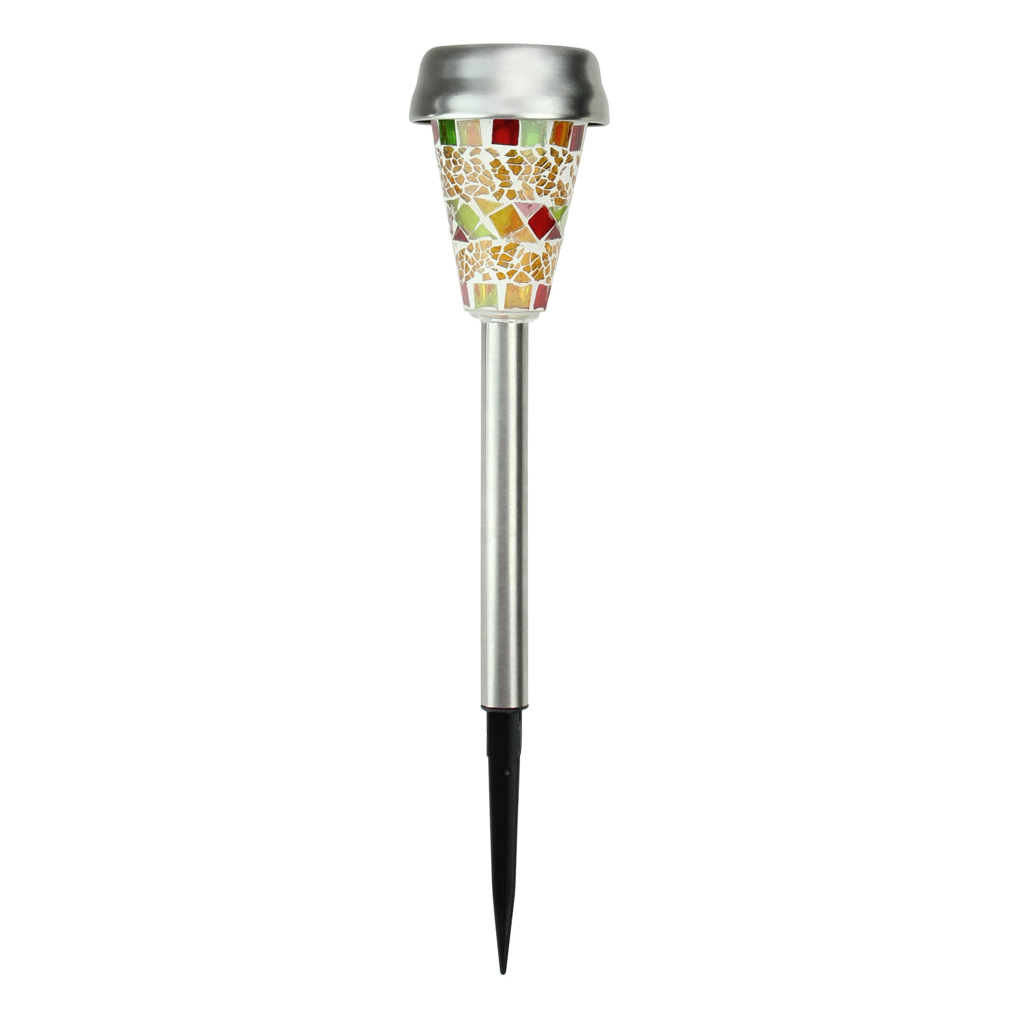 Northlight 9.75" Yellow Mosaic Solar Light with White LED Light and ...