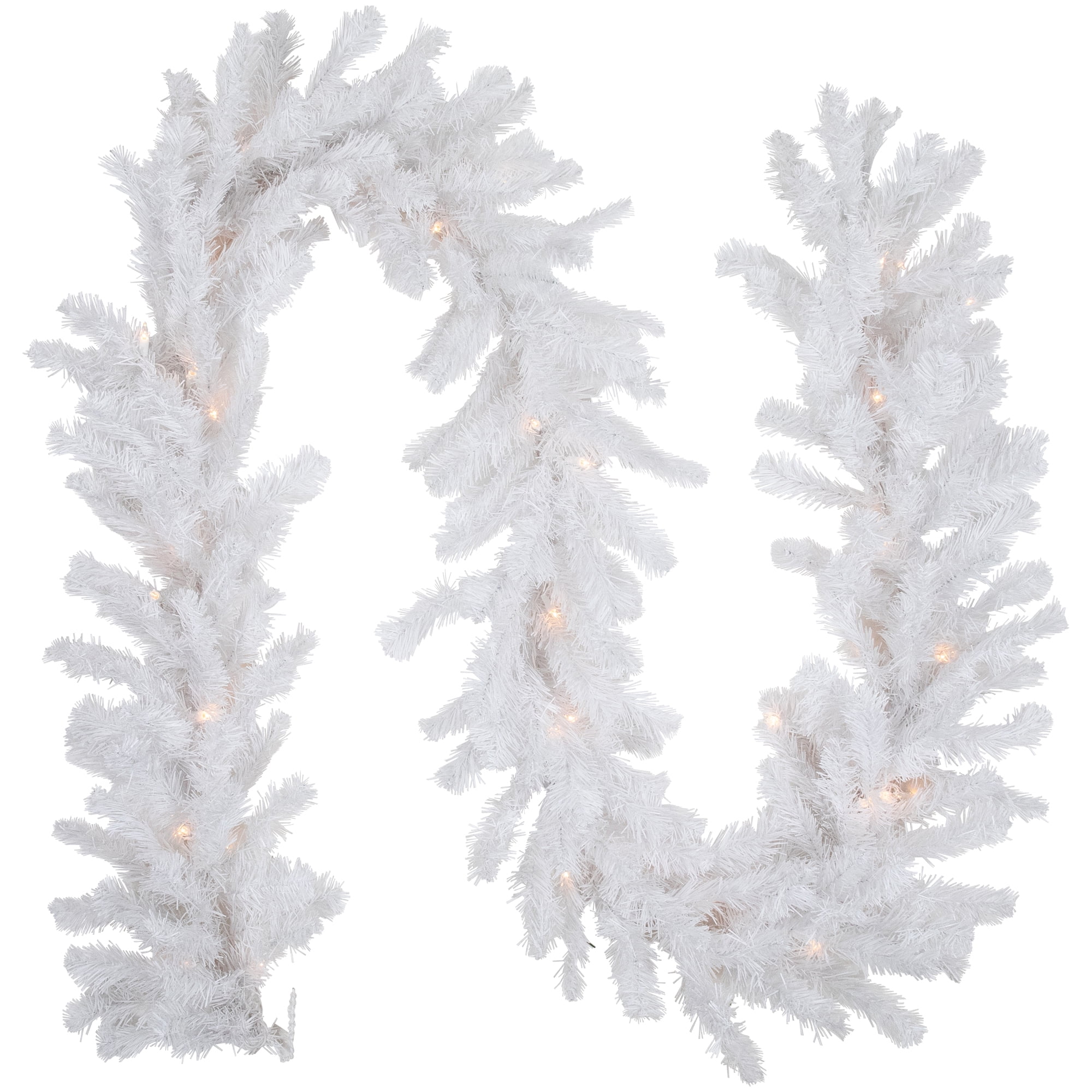 Snow White Christmas Garland - 9ft Pre-Lit Clear Lights - Walmart.com