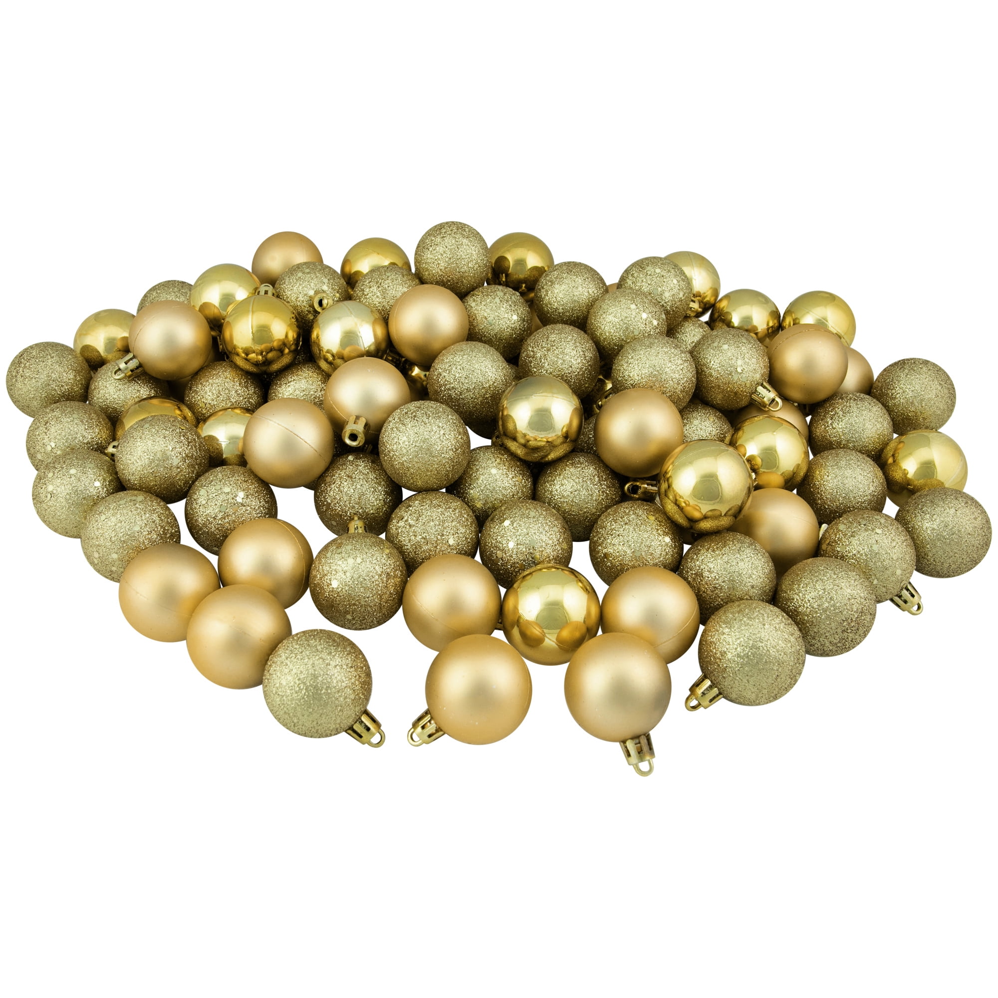 Northlight 96ct Shatterproof 4-Finish Christmas Ball Tree Ornament Set ...