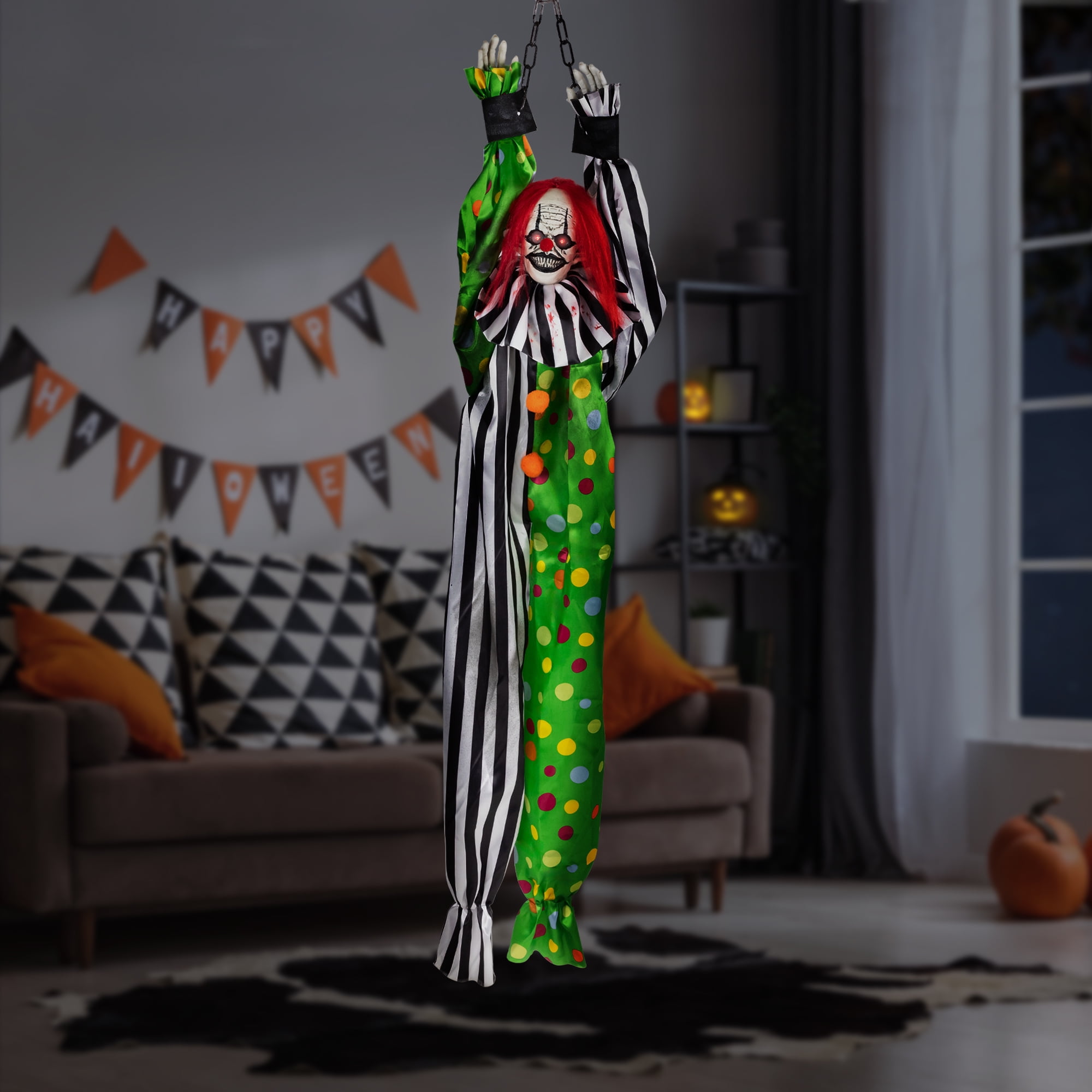 Northlight Animated Shaking Clown with Sound Hanging Halloween ...