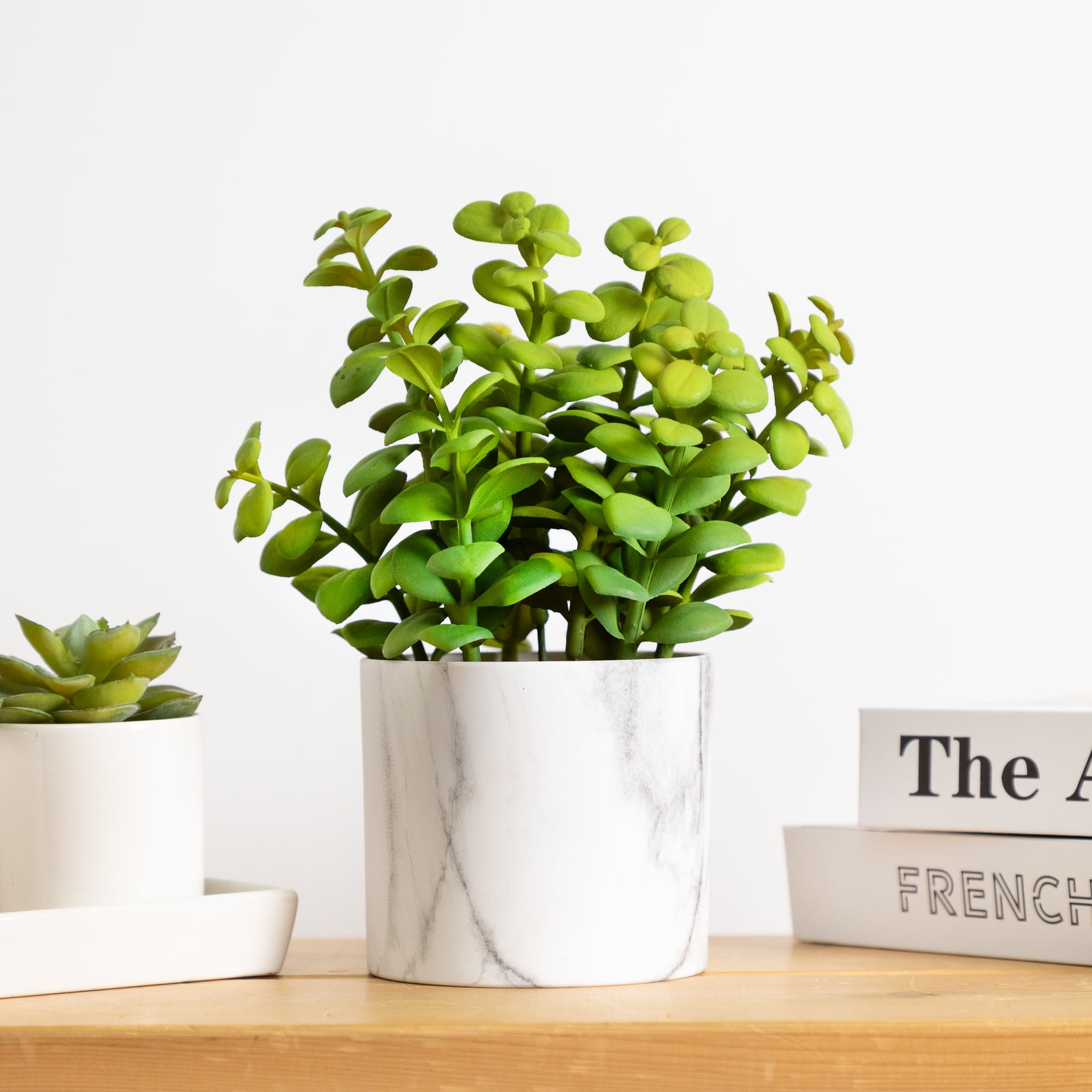 Northlight Artificial Privet Plant with Faux Marble Pot - 8.5" - Green ...