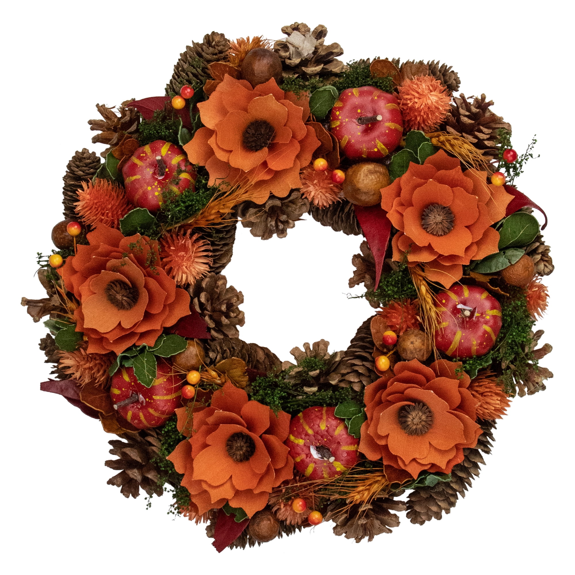 Autumn Harvest Pine Cone Wreath - Fall Thanksgiving Decor - Walmart.com