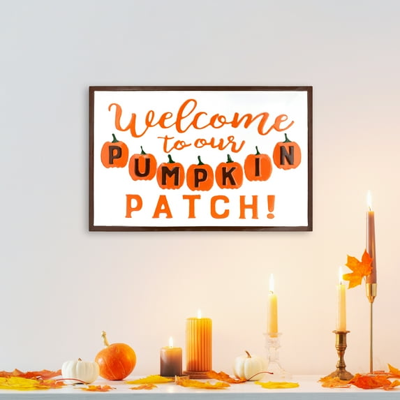 Northlight Welcome to our Pumpkin Patch Wall Sign - 20.25" - Orange - Walmart.com