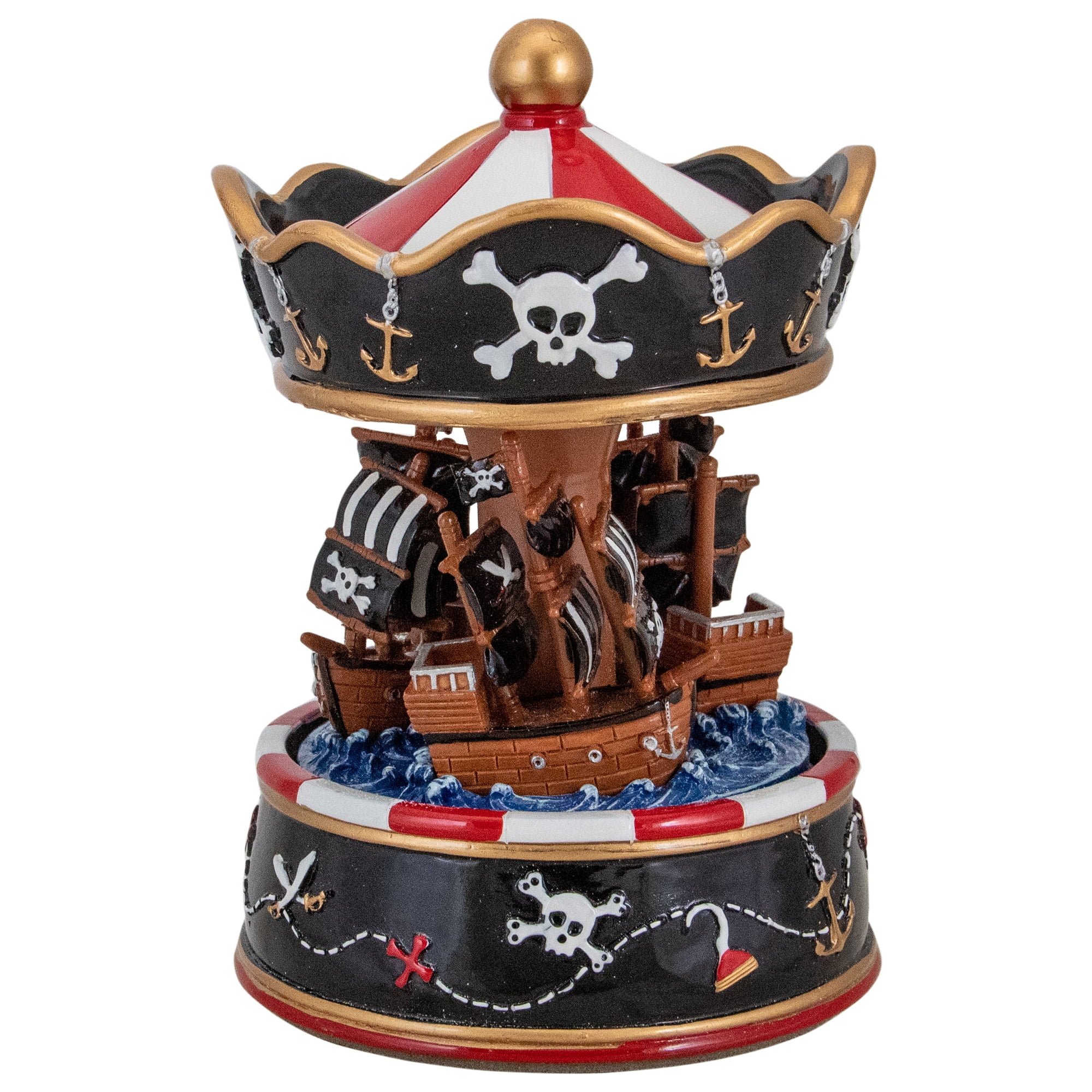 Northlight Children's Pirate Ship Animated Musical Carousel - 6.5 ...