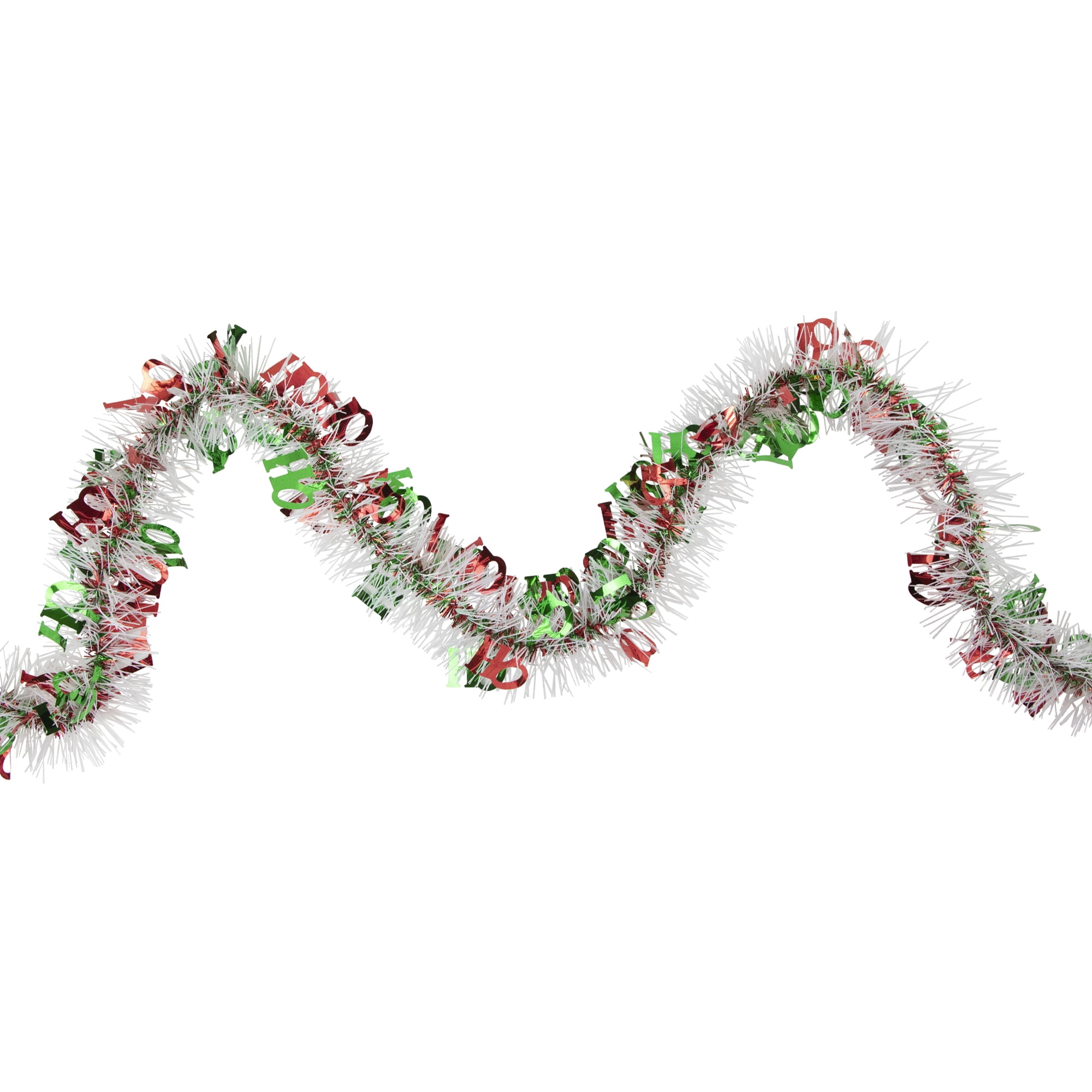 Northlight Christmas HO HO HO Wrapped Tinsel Commercial Garland - 50' x ...