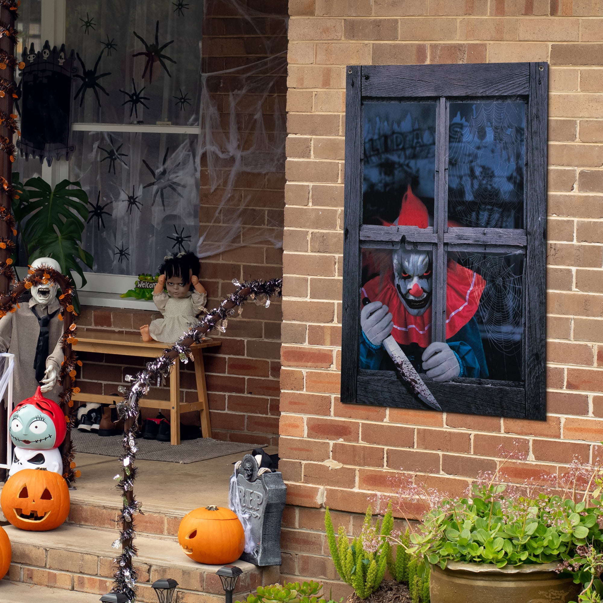 Northlight Creepy Clown Scary Halloween Window Decoration - 47 ...