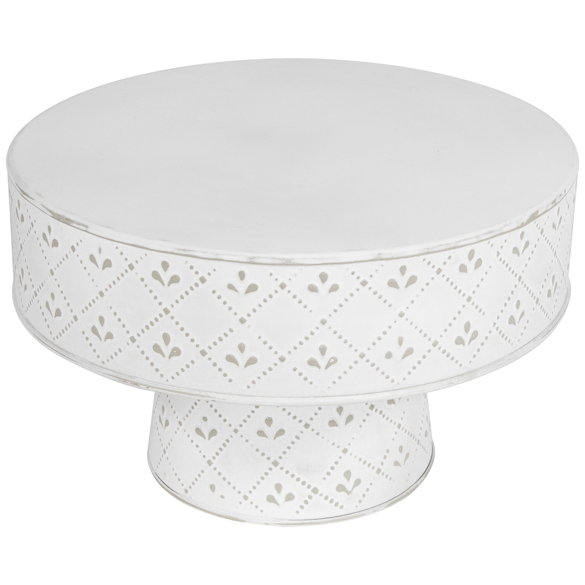 Northlight Embossed Round Iron Cake Stand - 11.75" - White - Walmart.com