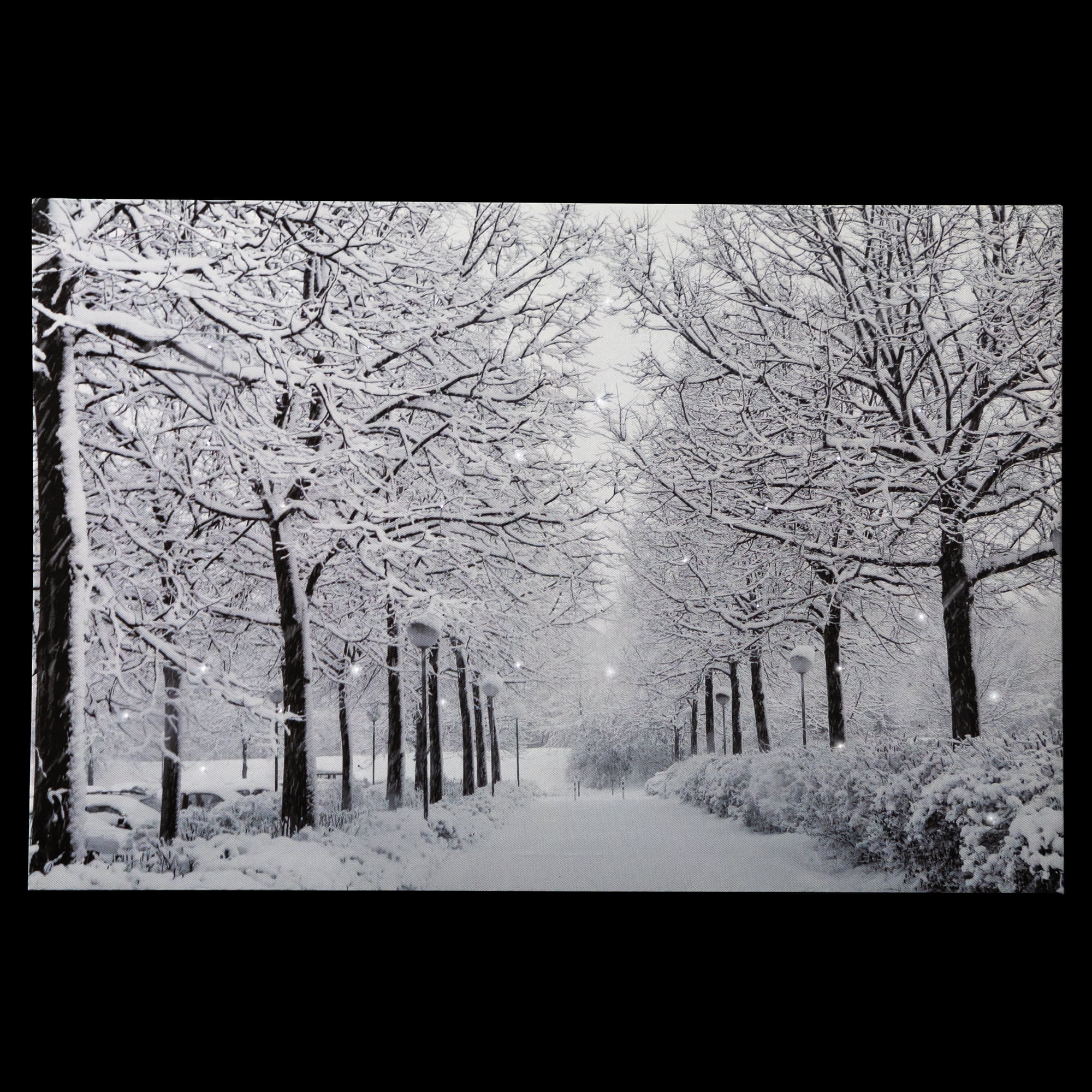 Northlight Lit Xmas Decor Holiday Canvas Wall Art with Fiber Optic ...