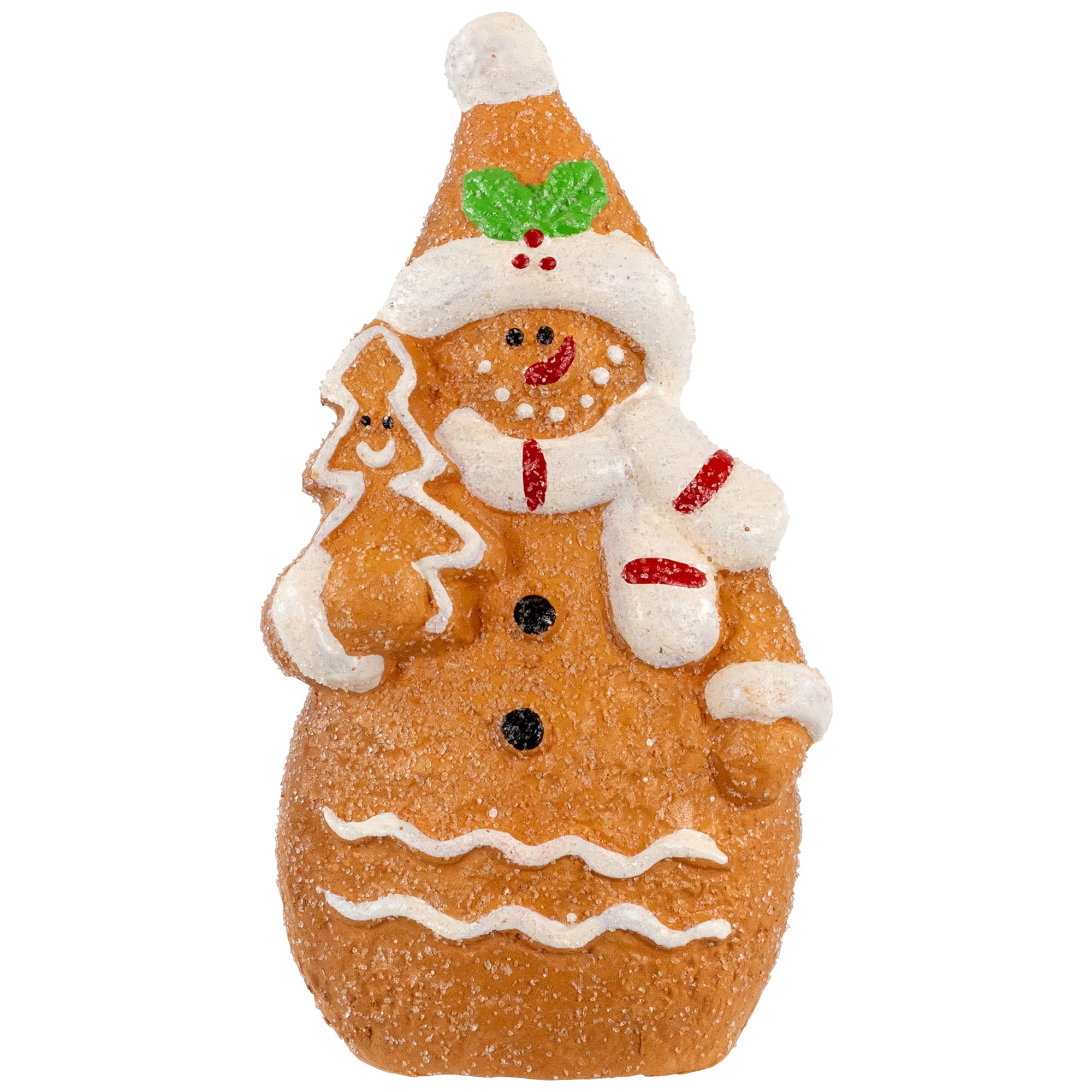 Northlight Frosted Gingerbread Snowman with Cookie Tree Christmas ...
