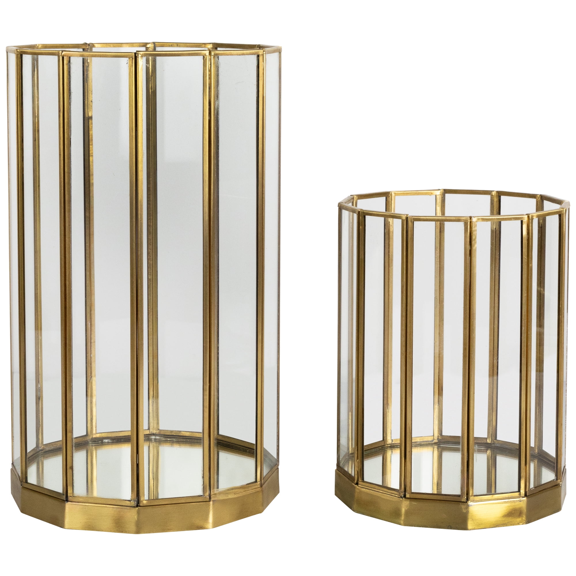 Northlight Glass Hurricane Mirrored Pillar Candle Holders - 11.75 ...
