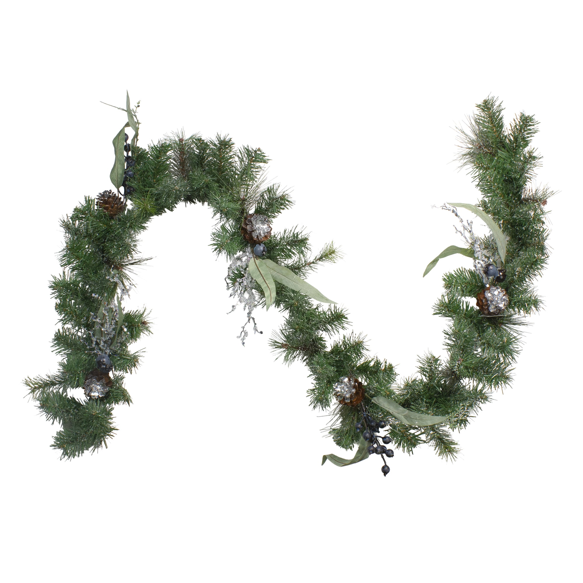 Northlight Iced Pine and Blueberries Artificial Christmas Garland - 6 ...